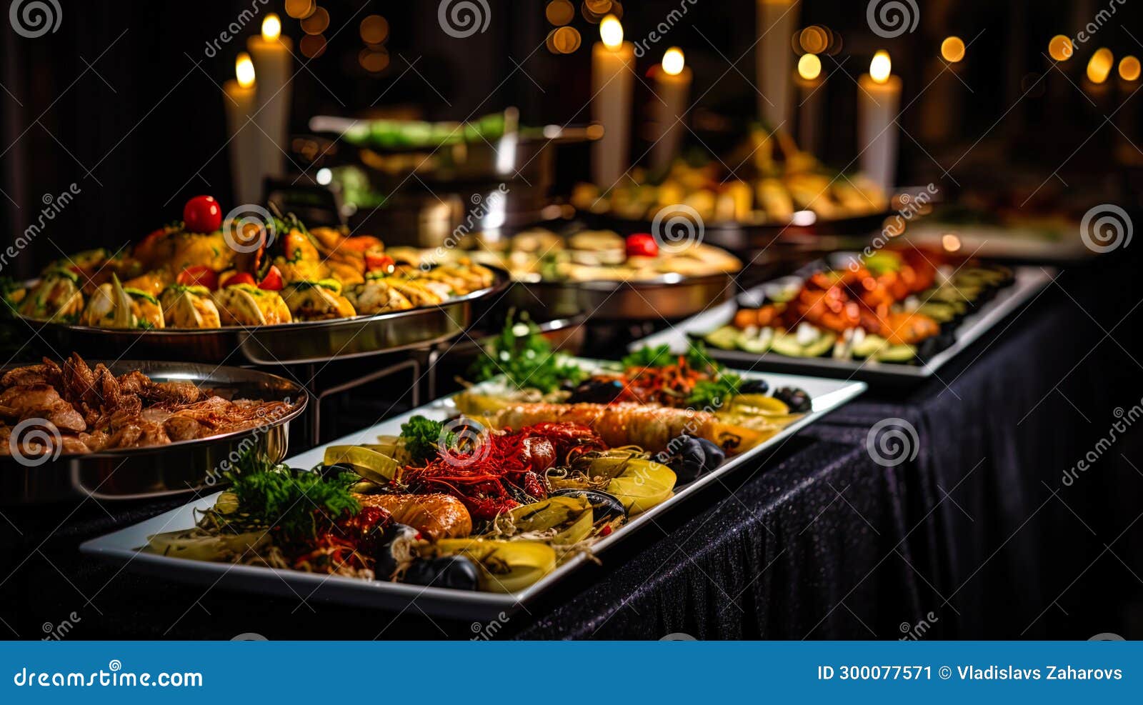 A Banquet with an Internal Catering Buffet: a Variety of Cooking Stock ...