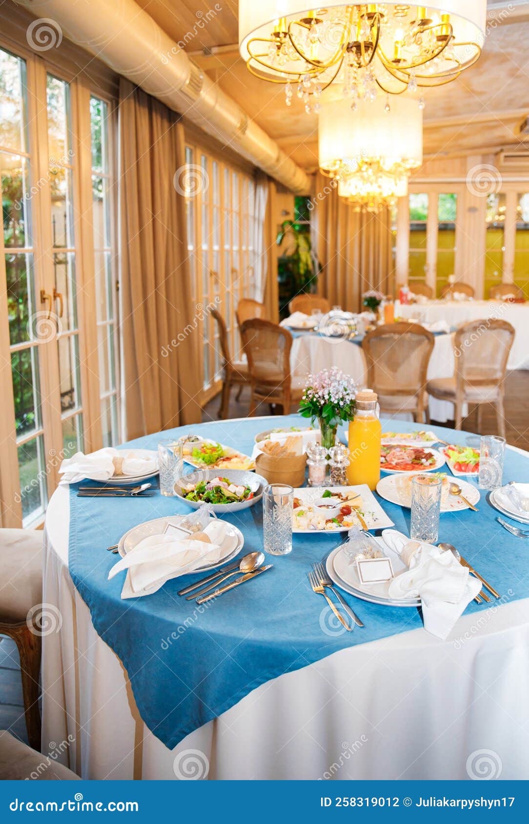 Banquet in the Restaurant, Serving Tables, Appetizers, Sets Stock Photo ...