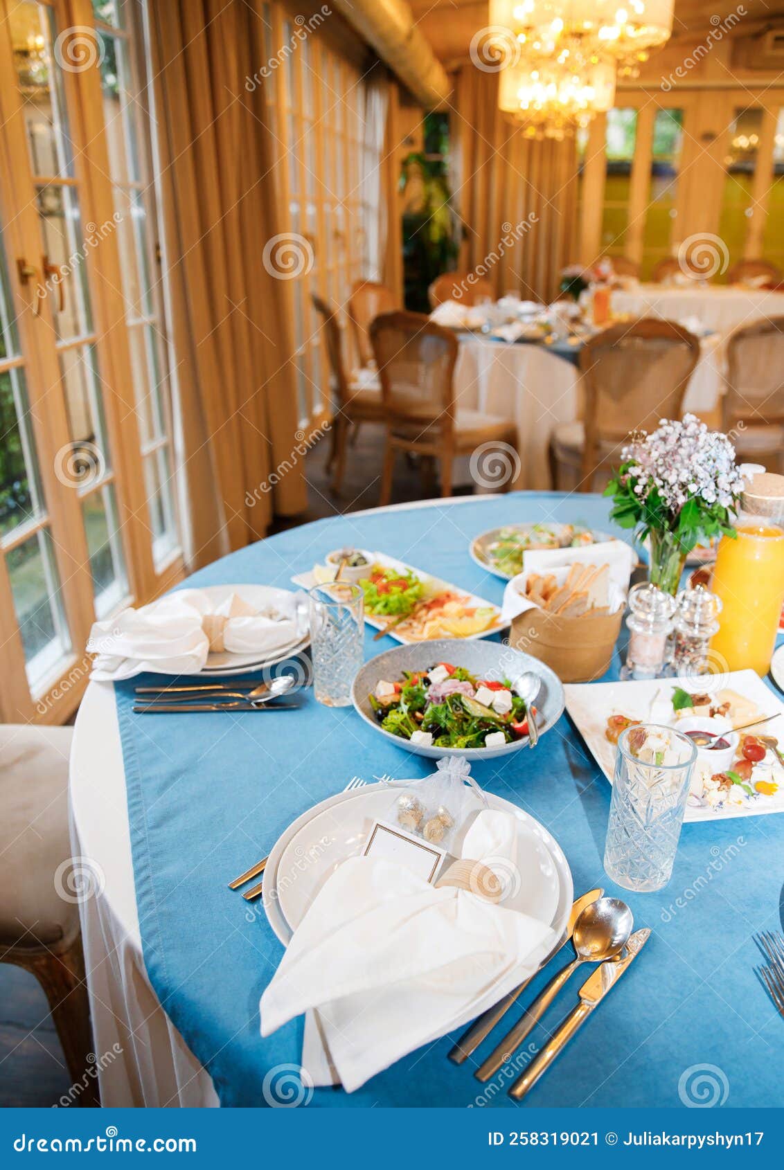 Banquet in the Restaurant, Serving Tables, Appetizers, Sets Stock Image ...