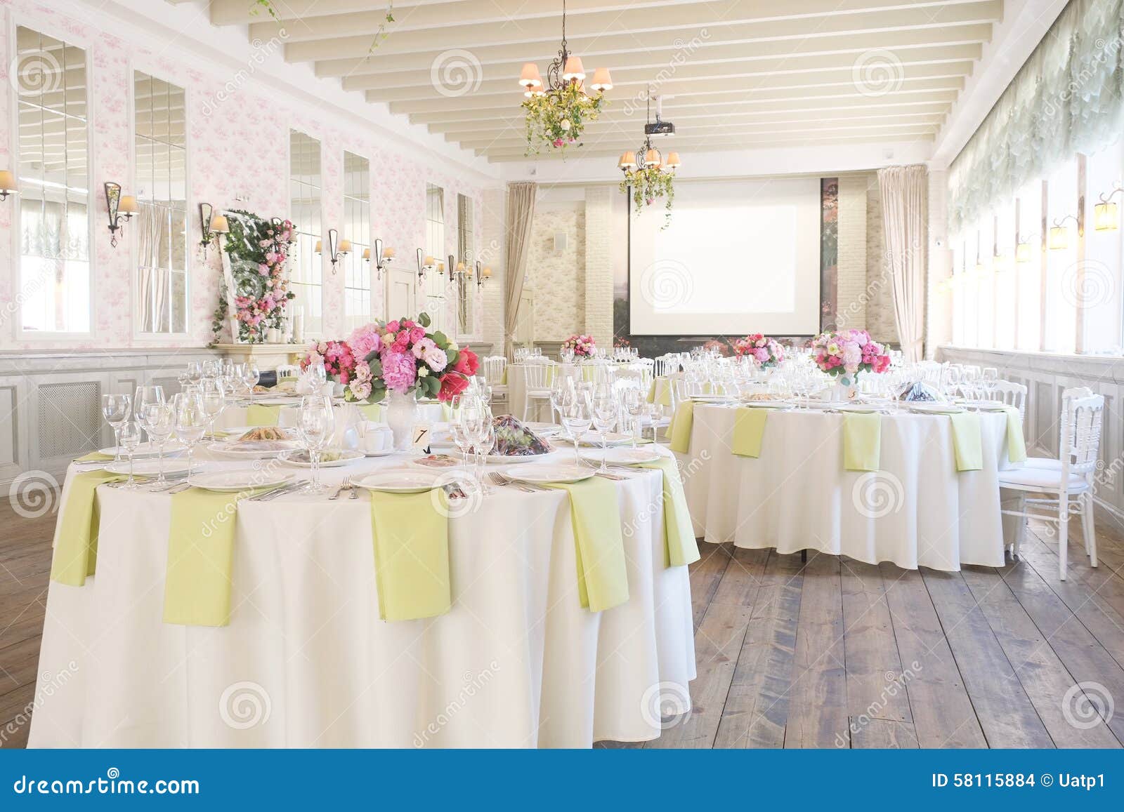 Banquet room stock photo. Image of elegant, cutlery, hotel - 58115884