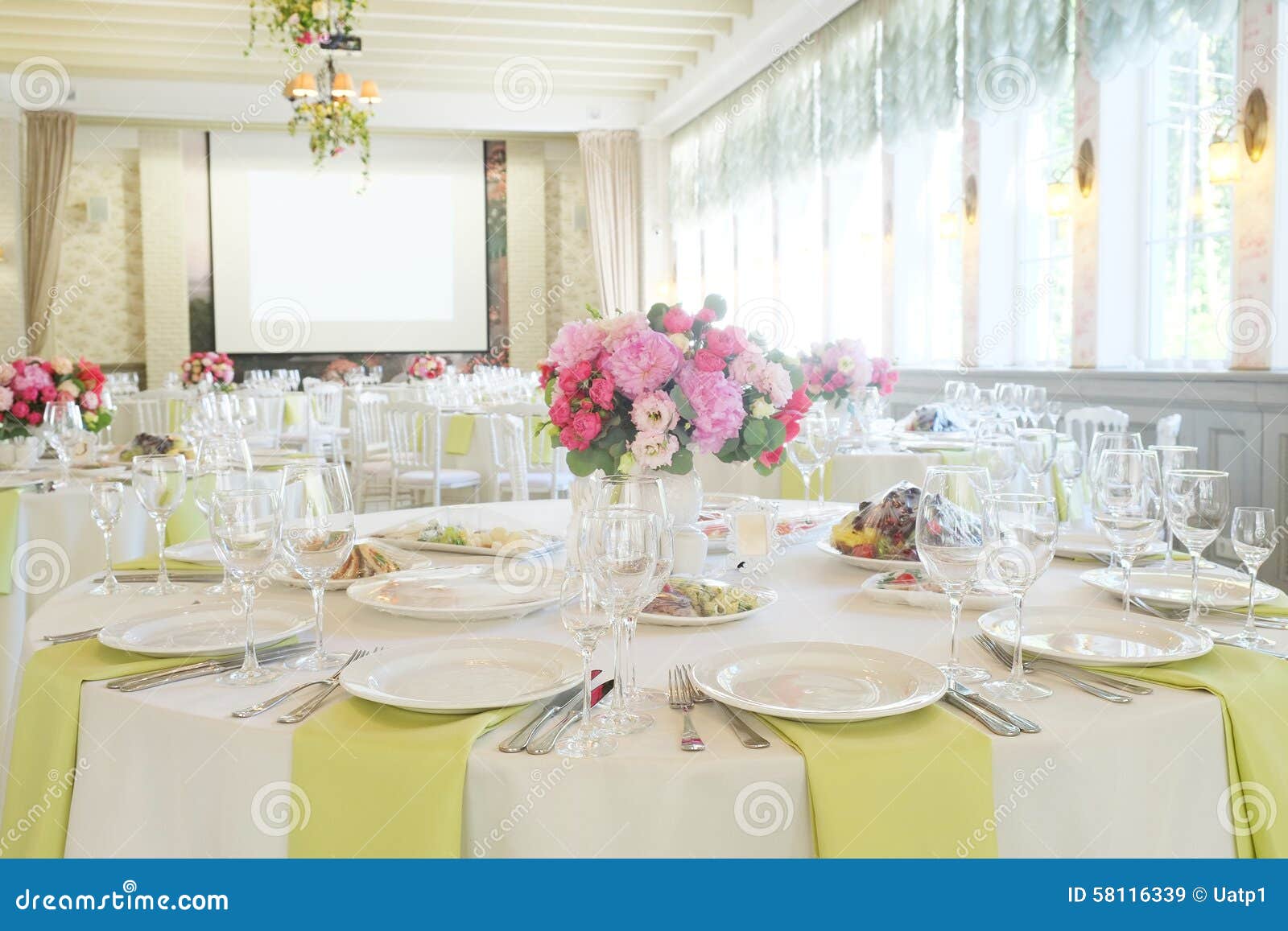 Banquet room stock image. Image of catering, cooking - 58116339