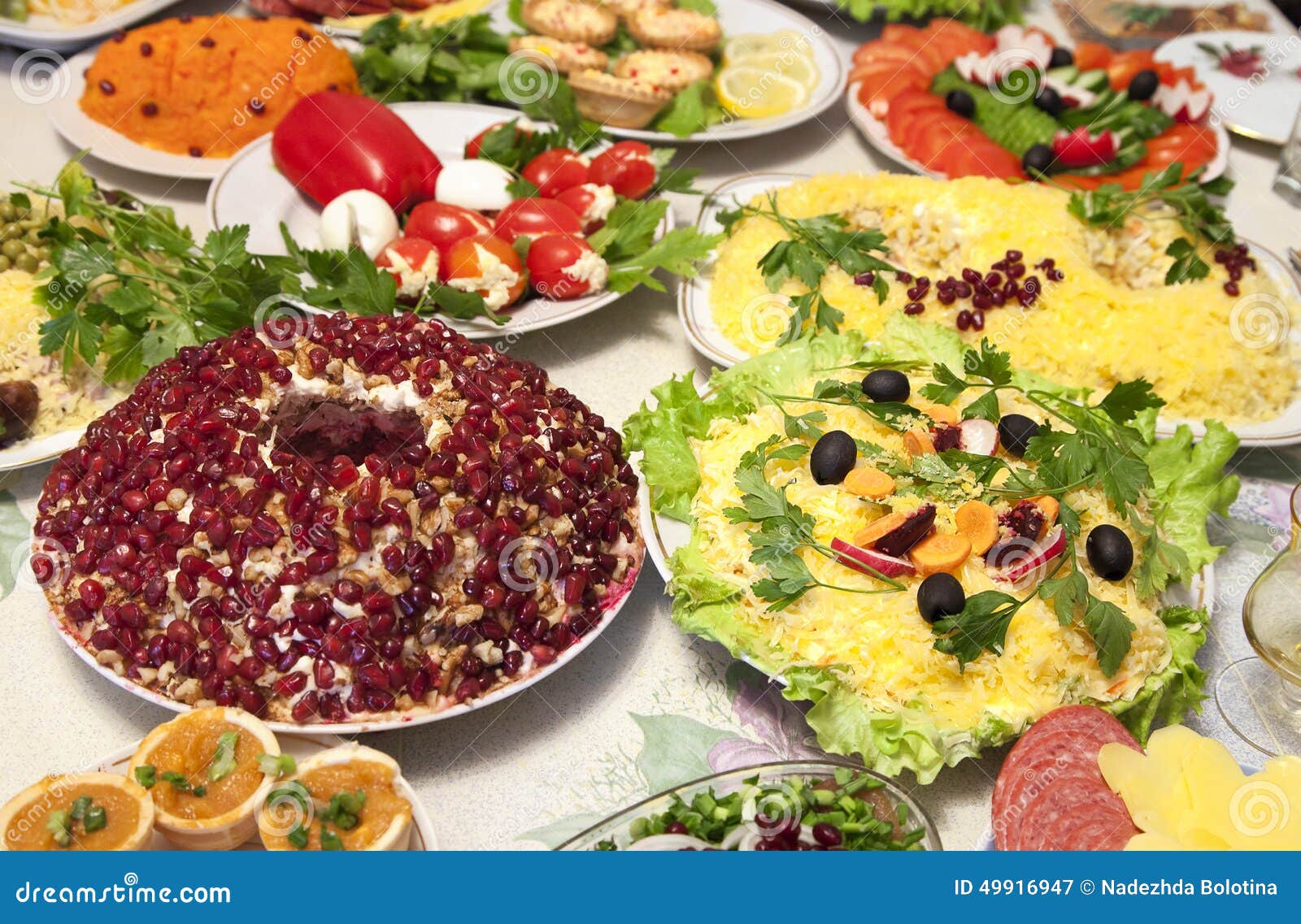 Banquet salads stock image. Image of catered, festal - 49916947