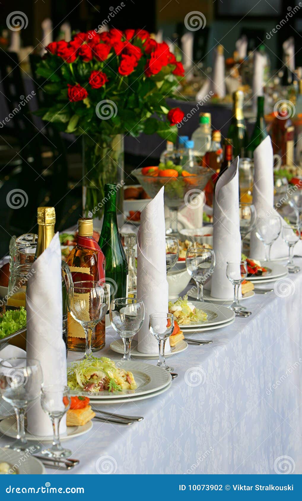 Banquet table stock photo. Image of knife, catering, perfection - 10073902