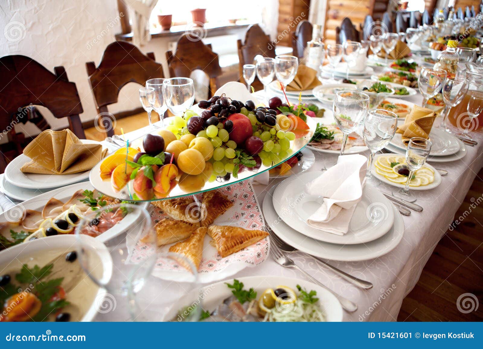 Banquet table stock image. Image of ornate, restaurant - 15421601