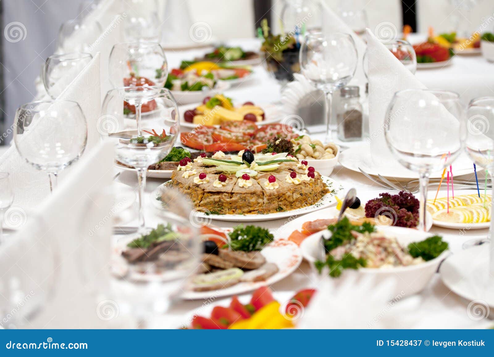 Banquet table stock image. Image of picking, party, desserts - 15428437