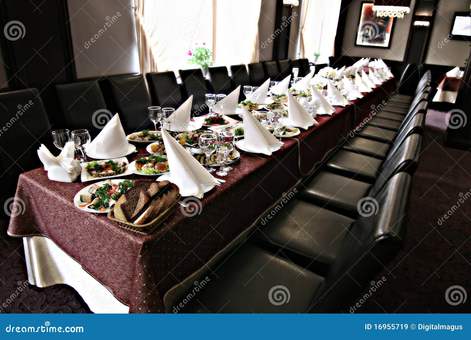 Banquet table stock image. Image of reserved, feast, setting - 16955719