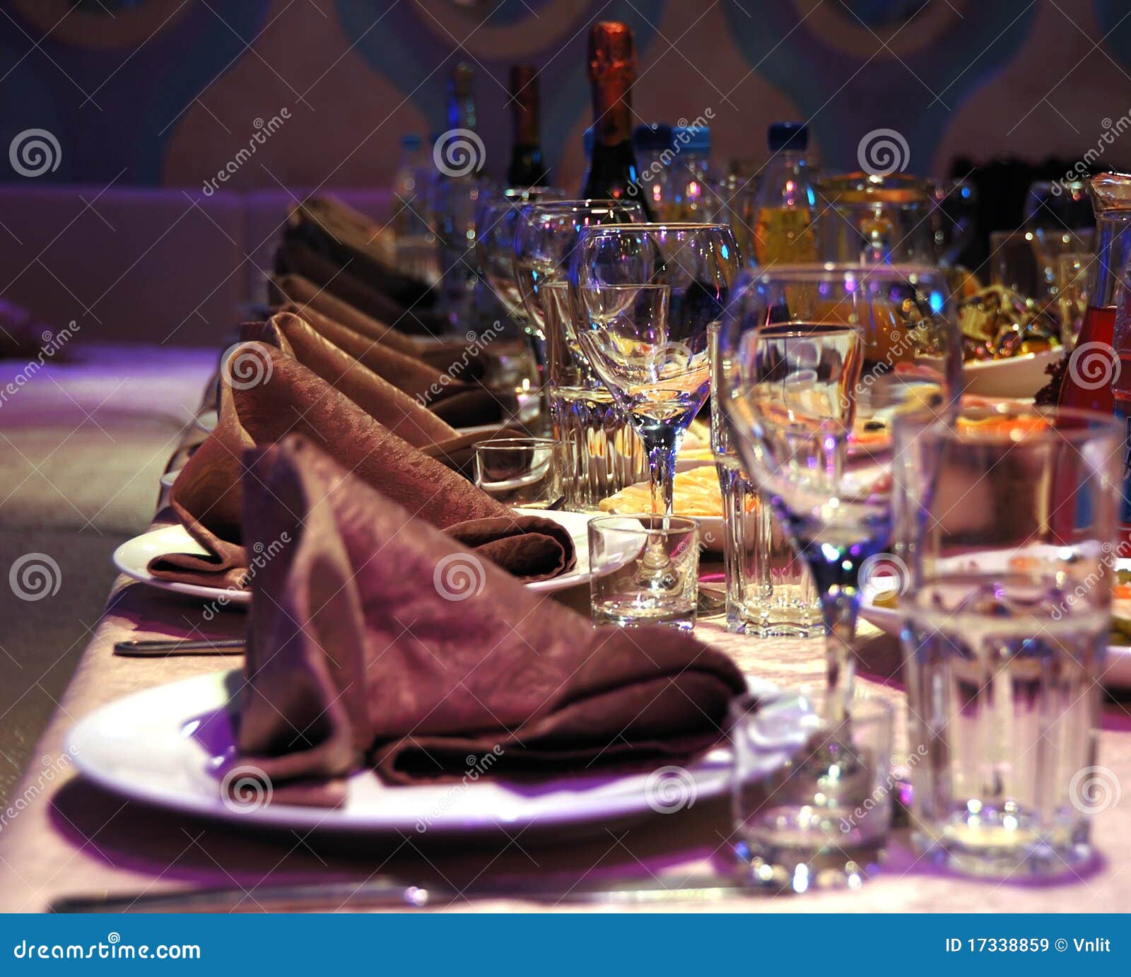 Banquet table stock image. Image of lettuce, glass, event - 17338859