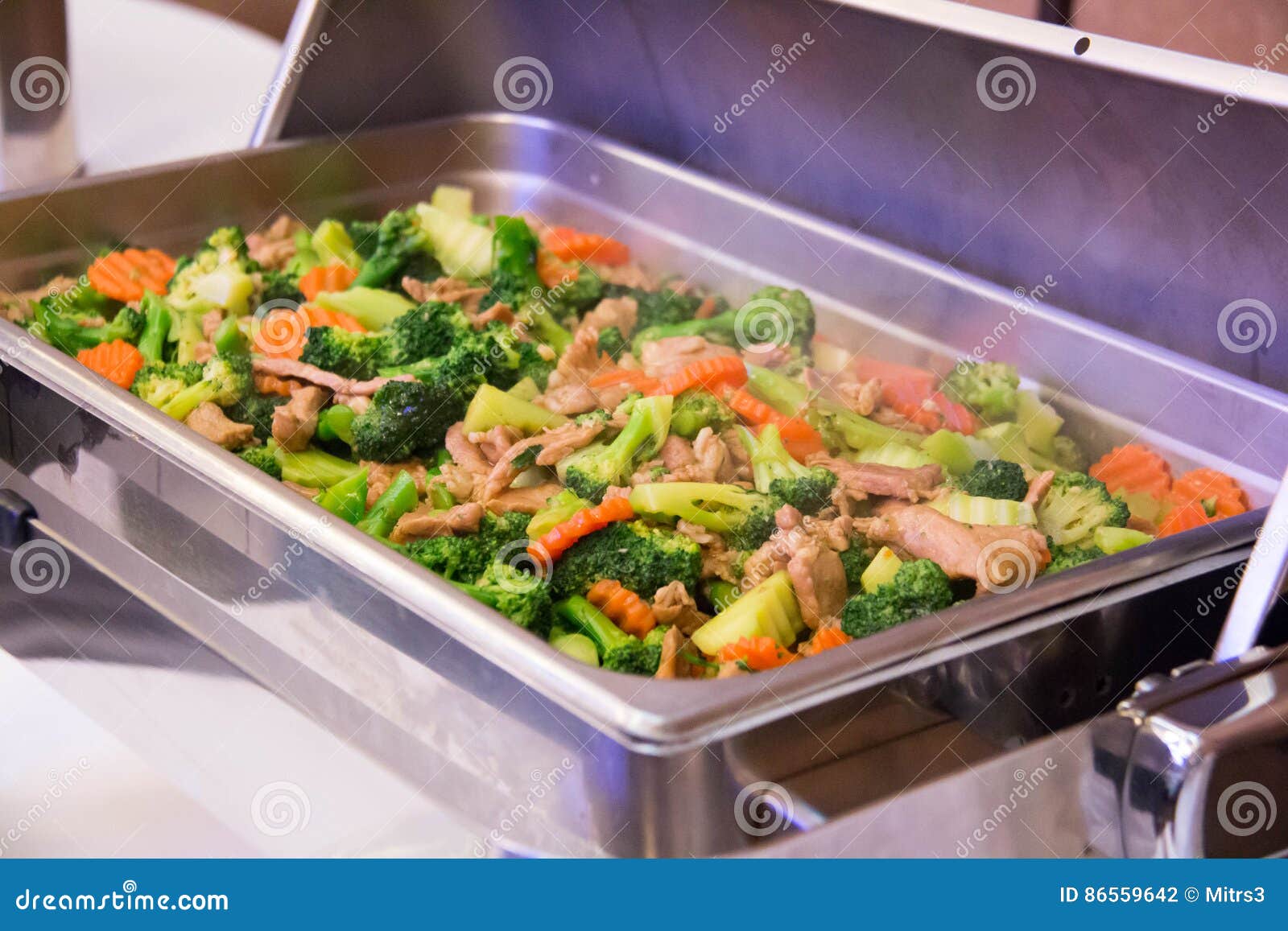 Banquet Table with Chafing Dish Heaters Stock Photo - Image of fast ...
