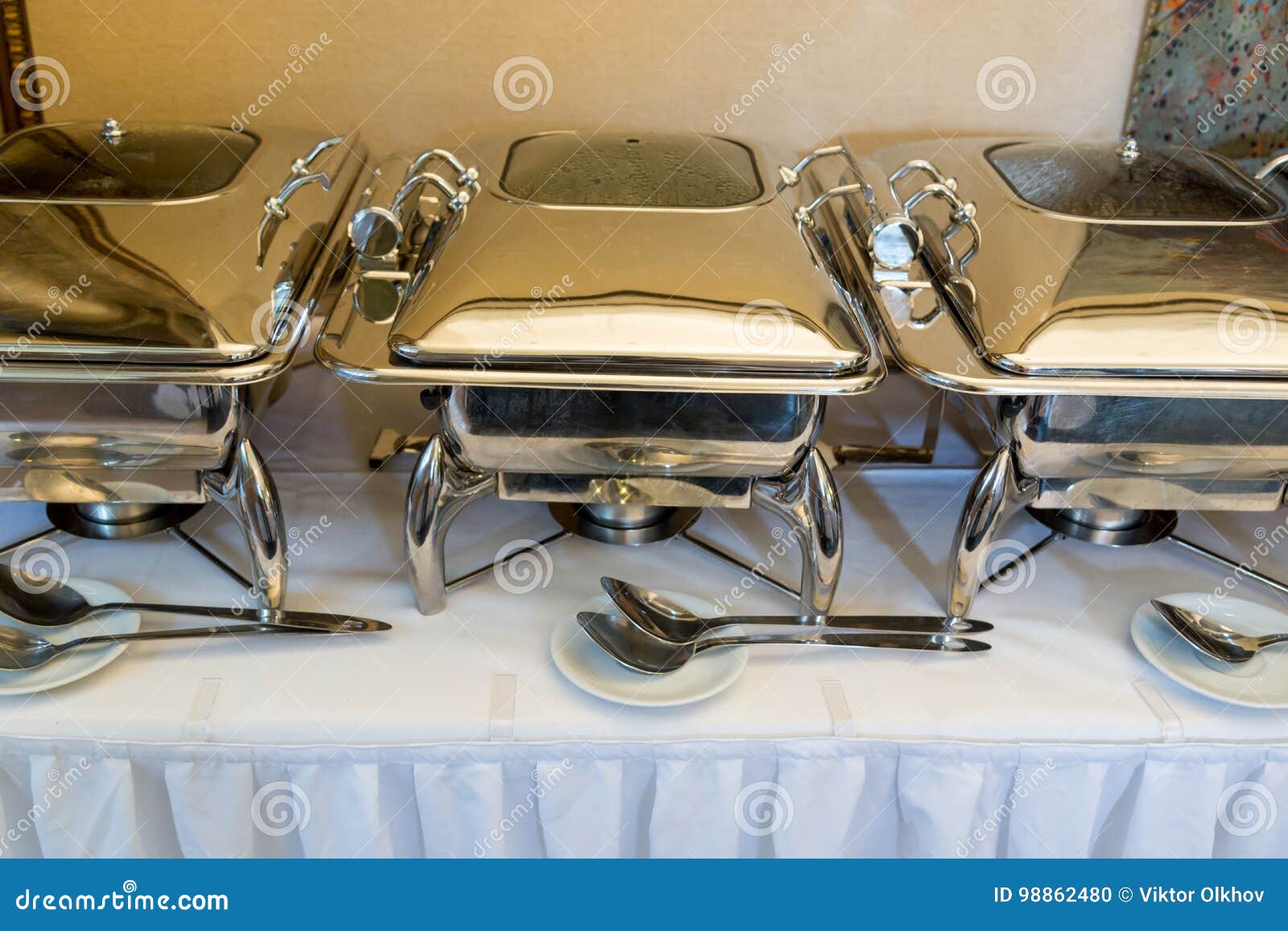 Table With Chafing Dish Stock Photography | CartoonDealer.com #64279670