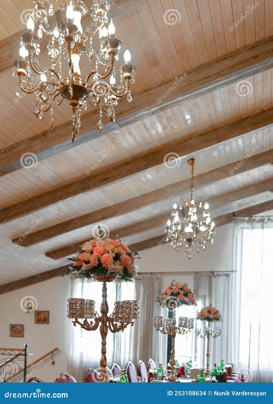 Banquet Table Flower Decoration , Editorial Stock Image - Image of ...