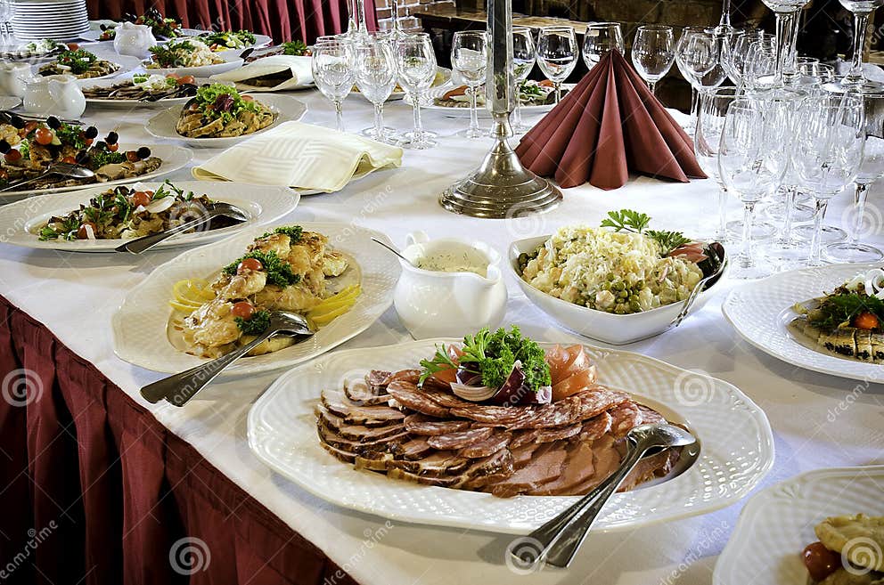 Banquet Table Food stock image. Image of party, sliced - 26174625