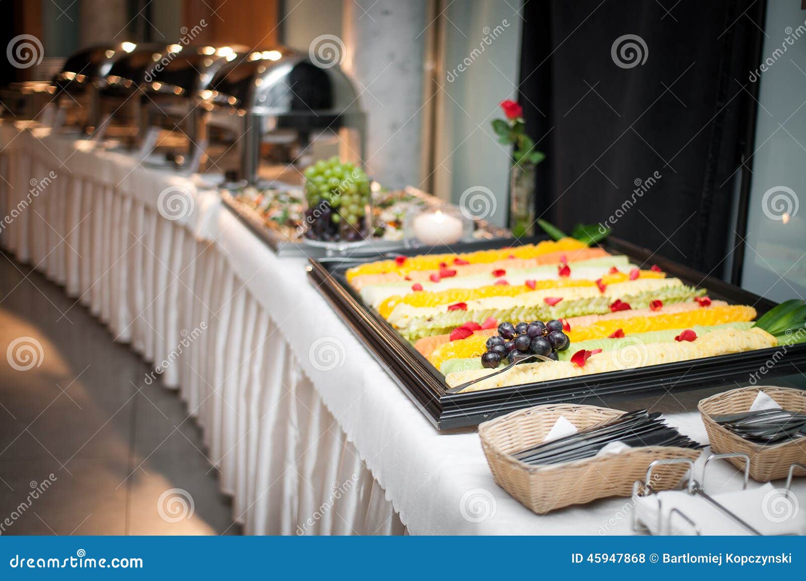Banquet table stock photo. Image of cups, break, dinner - 45947868