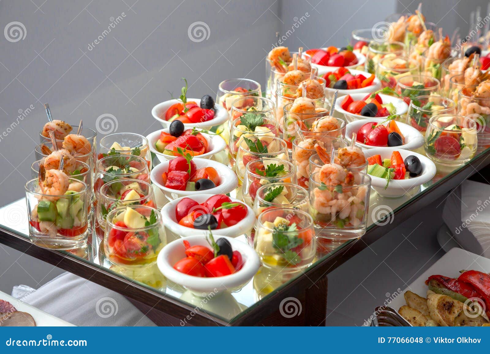 Banquet Table in Restaurant Served with Different Meals. Stock Photo ...