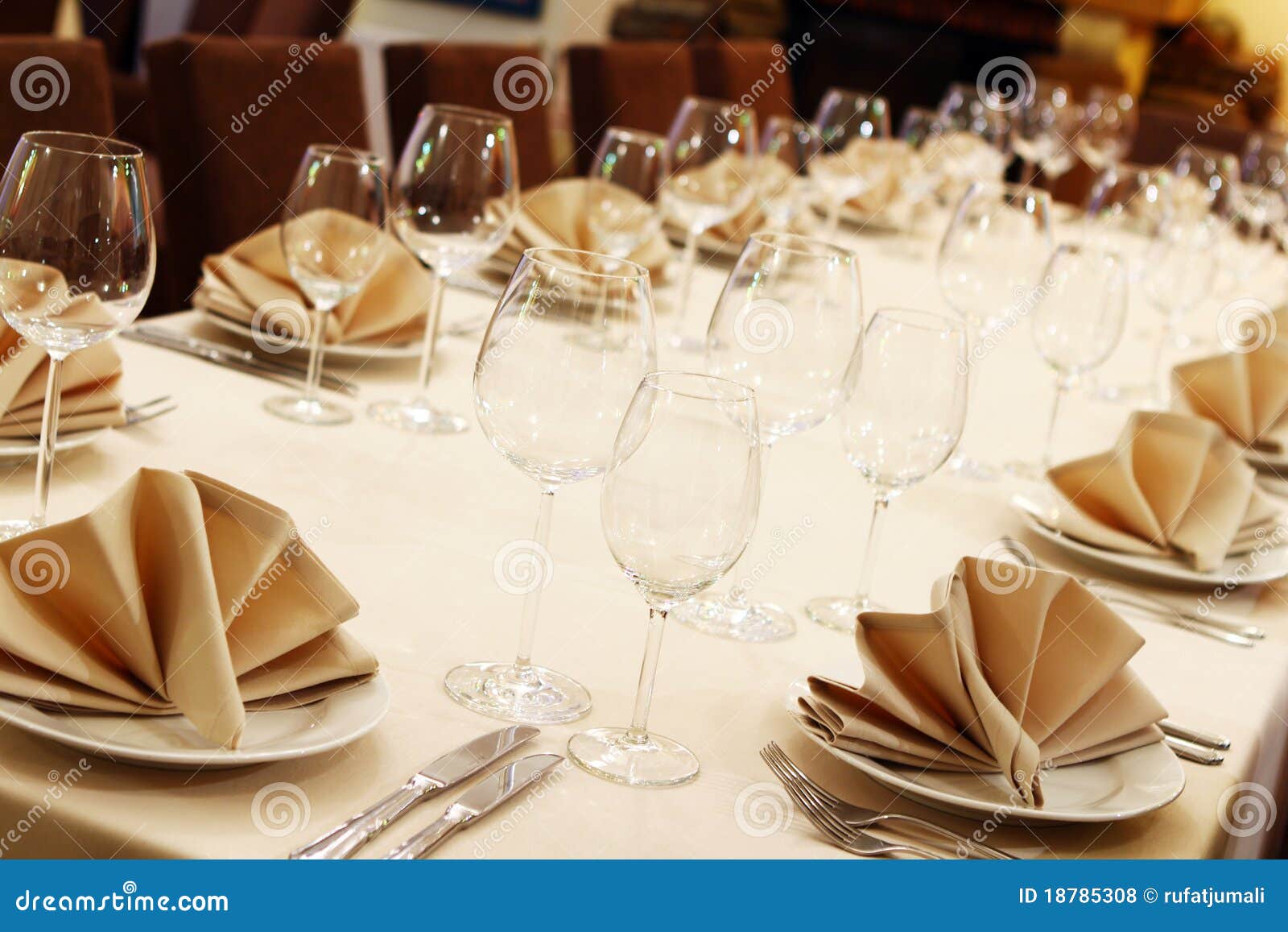Banquet Table with Restaurant Serving Stock Photo - Image of drink ...