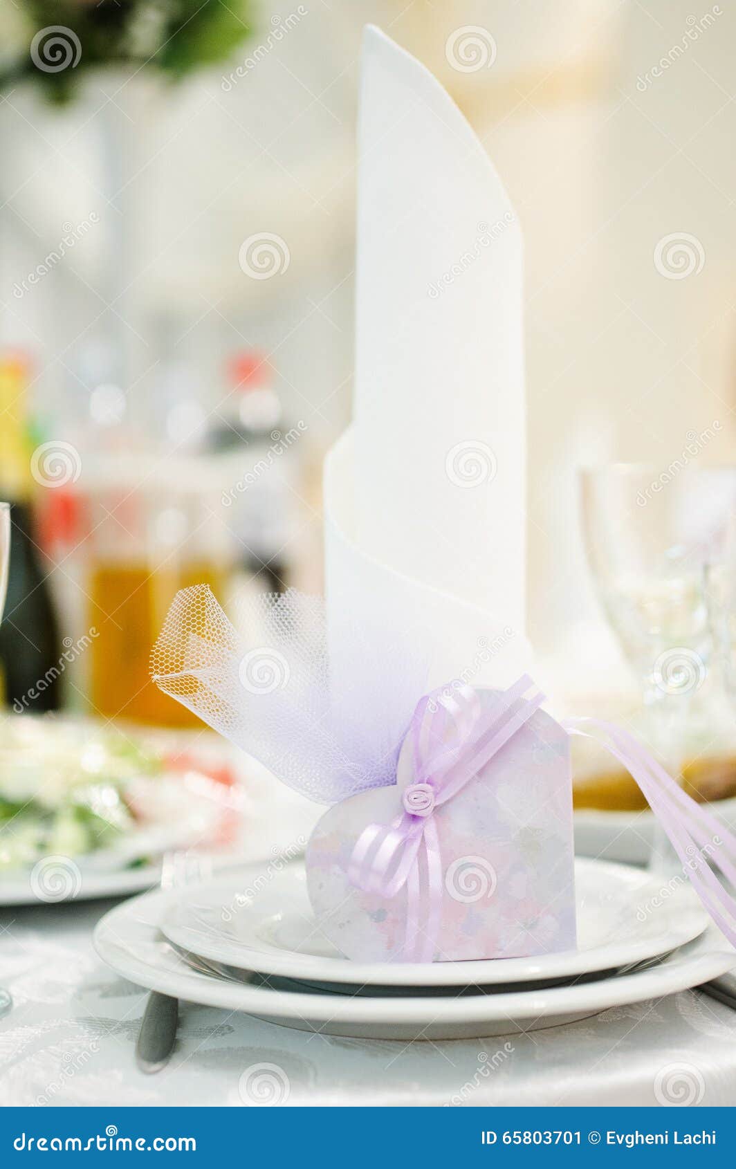 Banquet Wedding Invitation on Table Setting on Evening Reception Stock ...