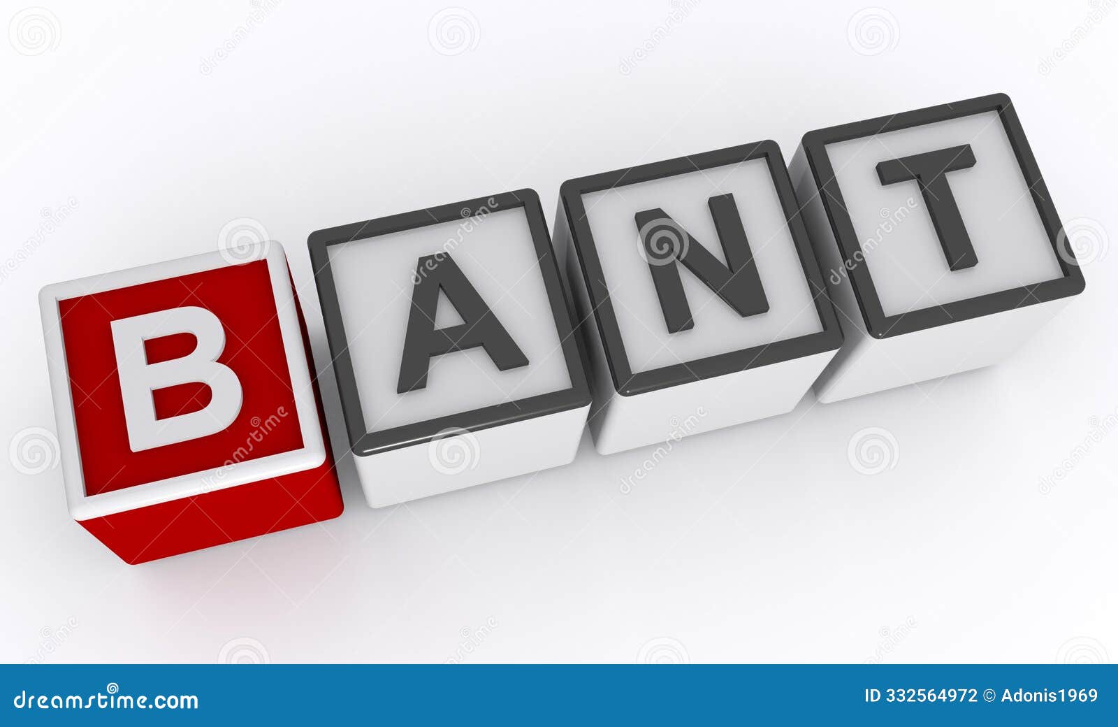 Bant word block on white stock illustration. Illustration of bond ...
