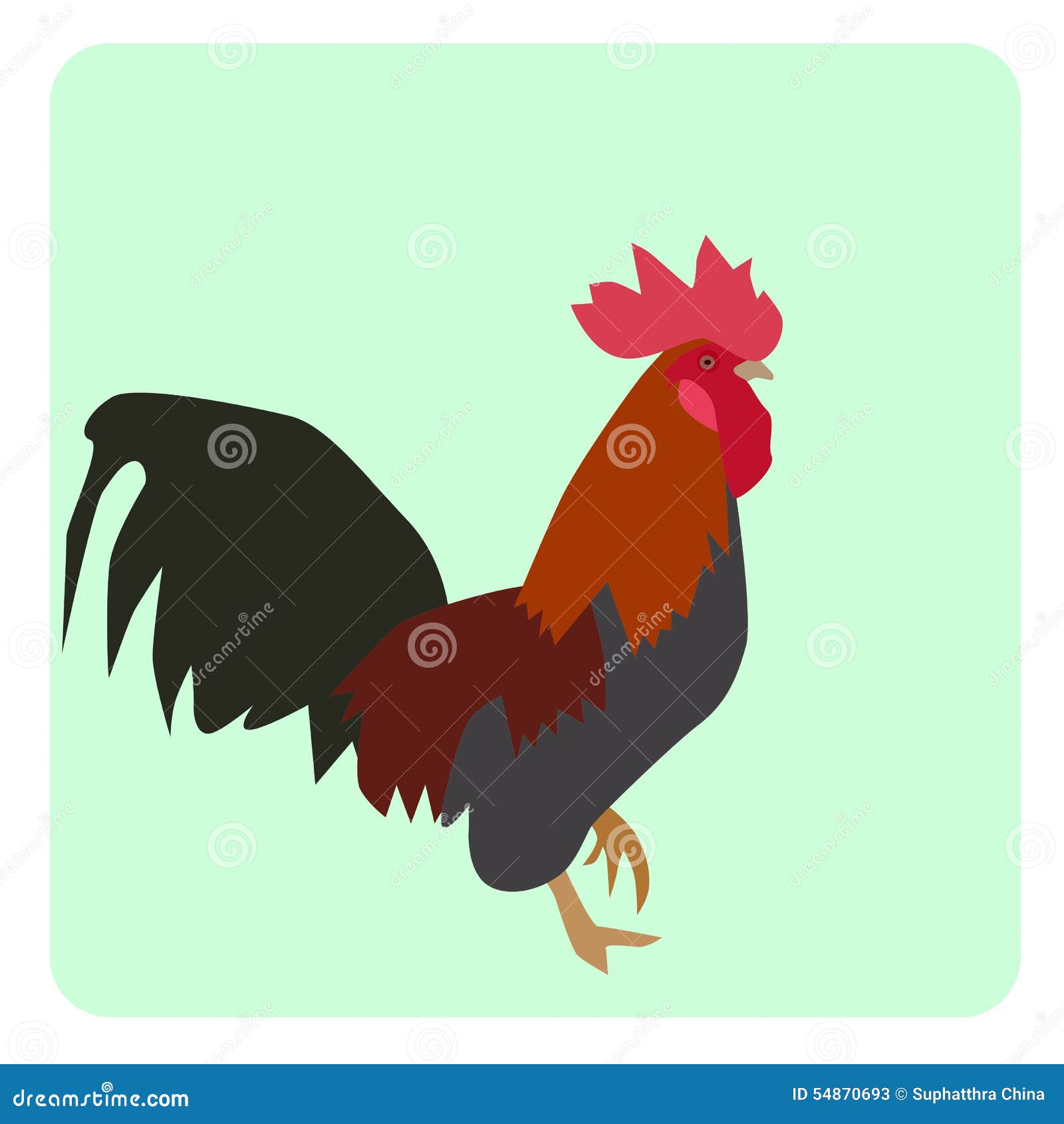 Vector Of Bantam Or White Chicken Design On White Background. Wild ...