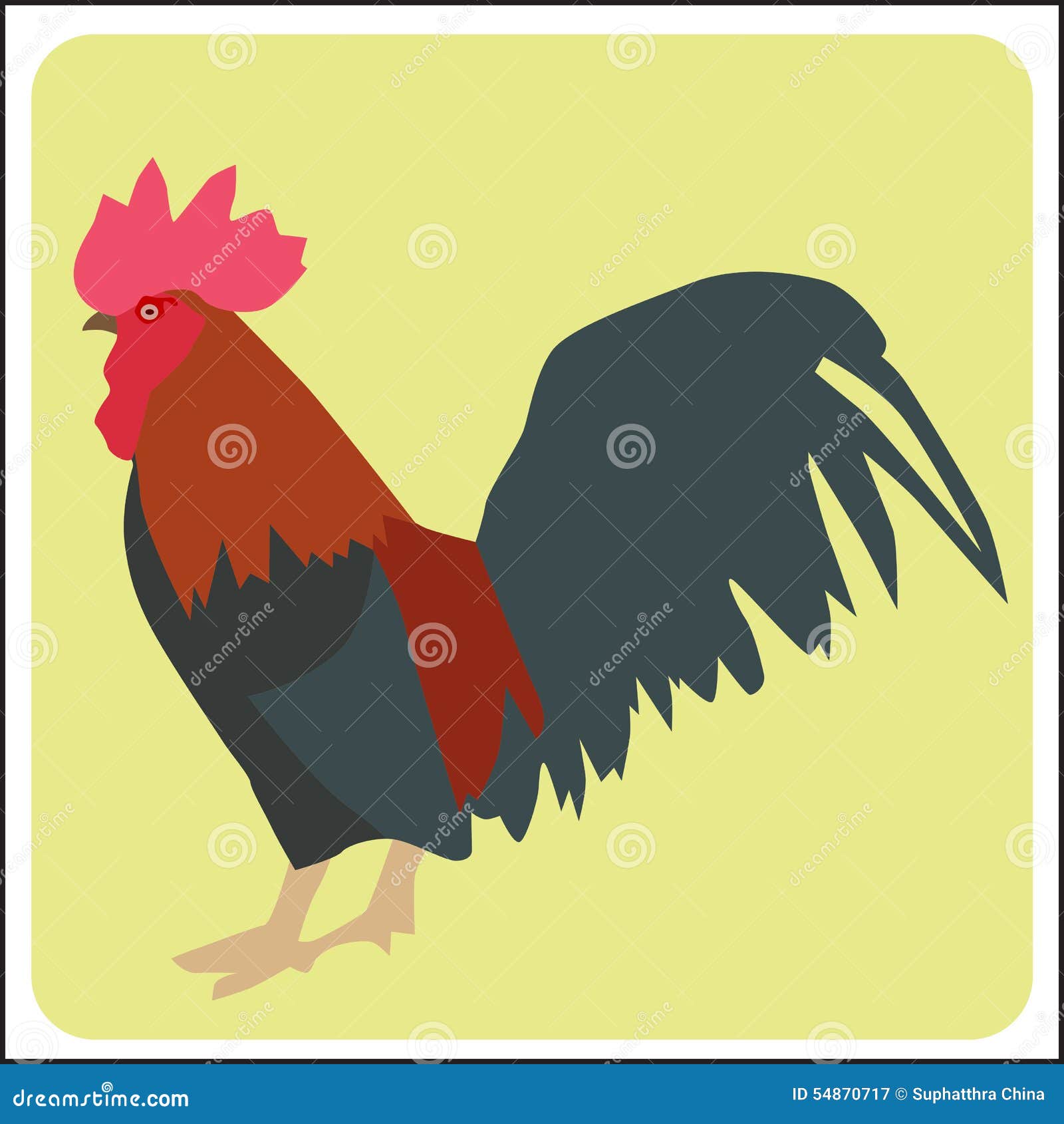 Vector Of Bantam Or White Chicken Design On White Background. Wild ...