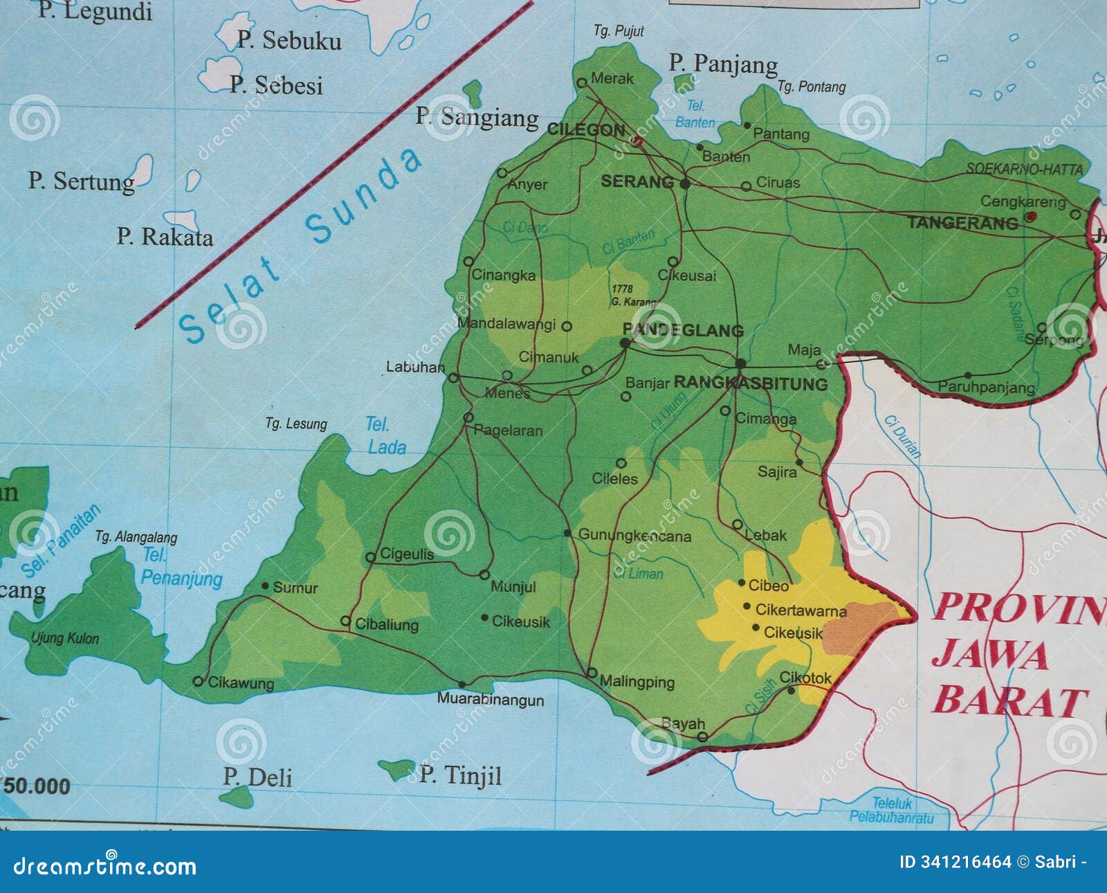 Map of Banten Province in Indonesia Stock Photo - Image of business ...