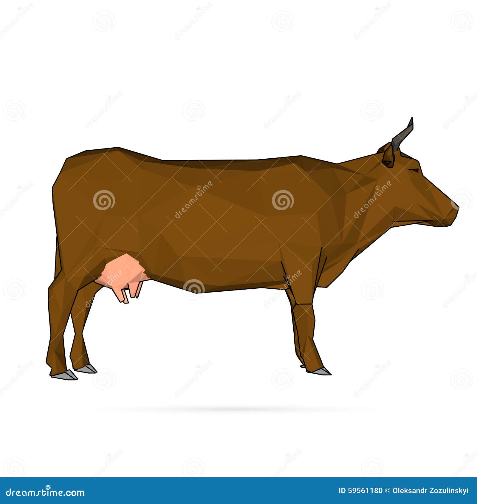 Banteng Cow Polygon Vector stock vector. Illustration of ecology - 59561180