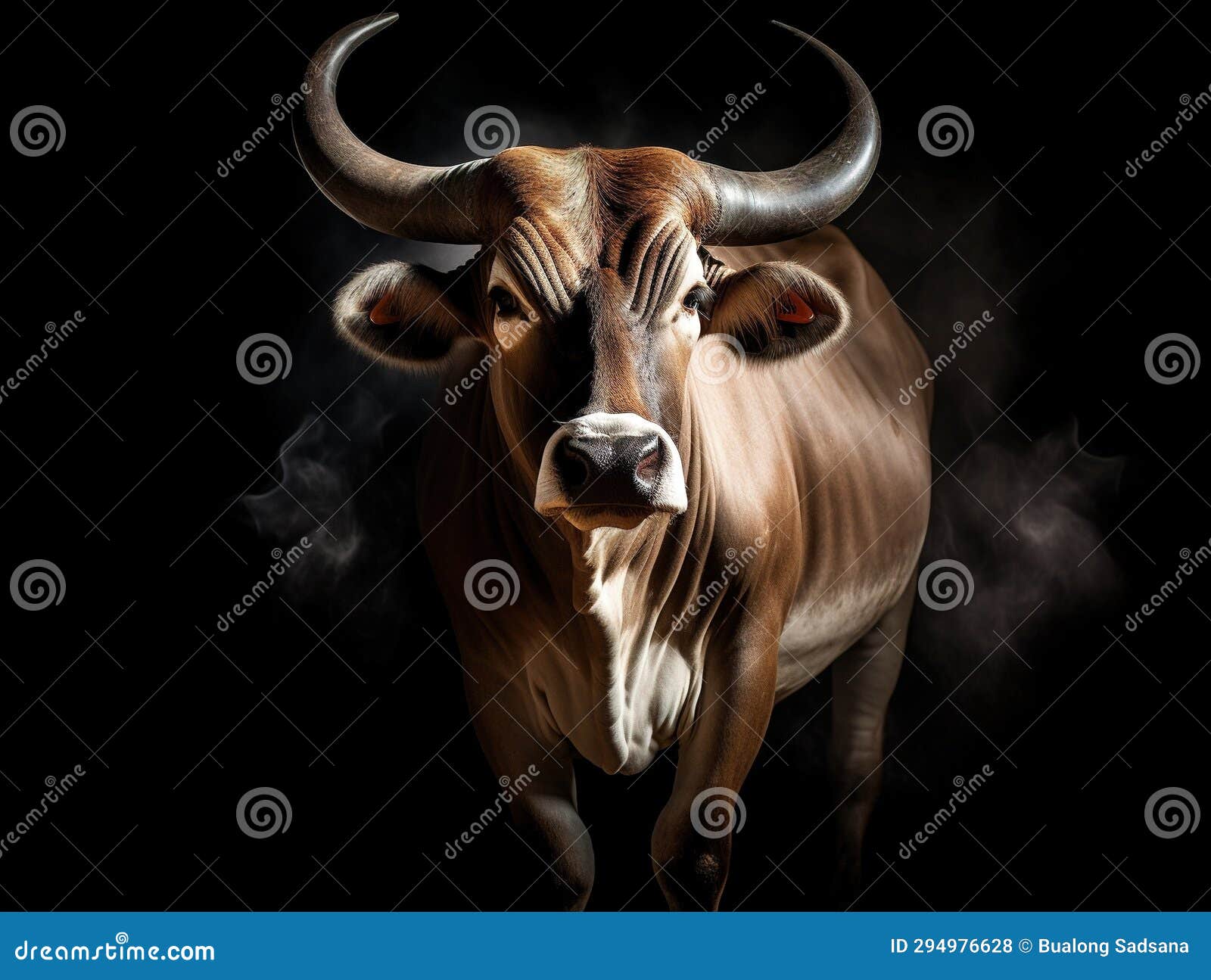Banteng In The Dark And White Background Made With Generative AI ...