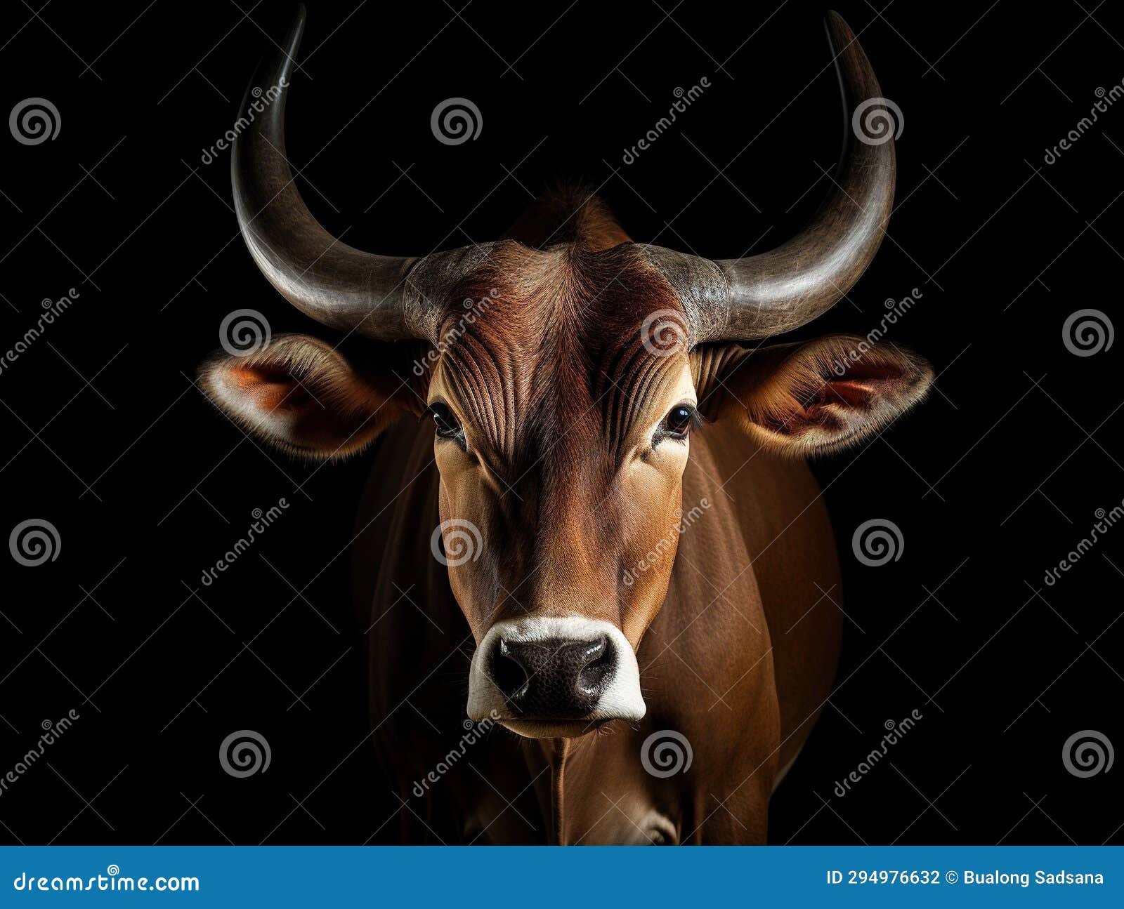 Banteng In The Dark And White Background Made With Generative AI ...
