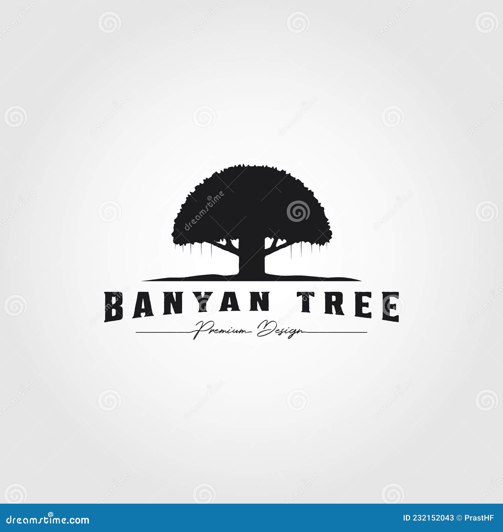 Banyan Tree Logo Vintage Vector Illustration Template Icon Design Stock ...