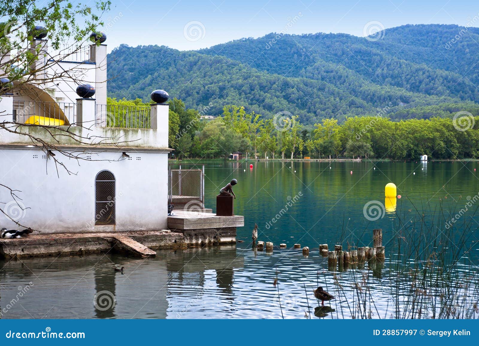 Banyoles Lake, Girona Province, Spain Stock Image - Image of banyoles ...