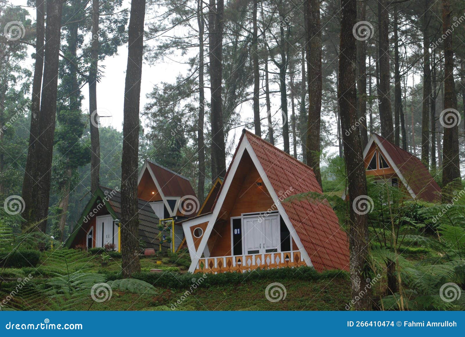 Banyumas, 26 December 2022: Triangular Gazebos in the Middle of Pine ...