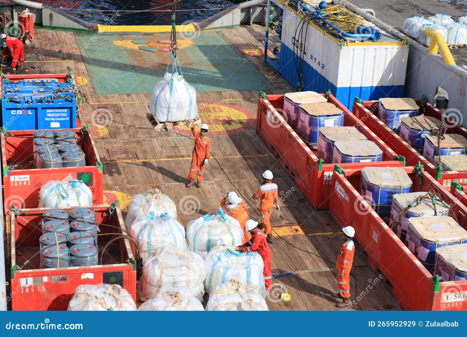 Banyuwangi, May 2022. Several Stevedores are Assisting the Process of ...