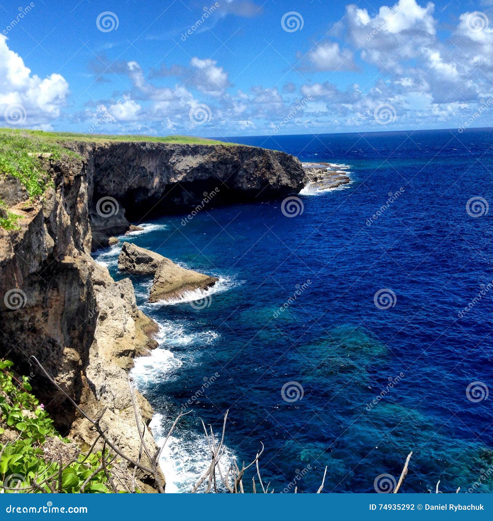 Beautiful Landscape. Banzai Cliff. Saipan Stock Photo - Image of golden ...