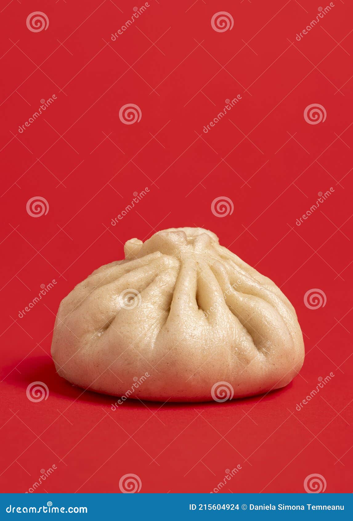 Bao Dumpling Minimalist Isolated on a Red Background Stock Photo ...