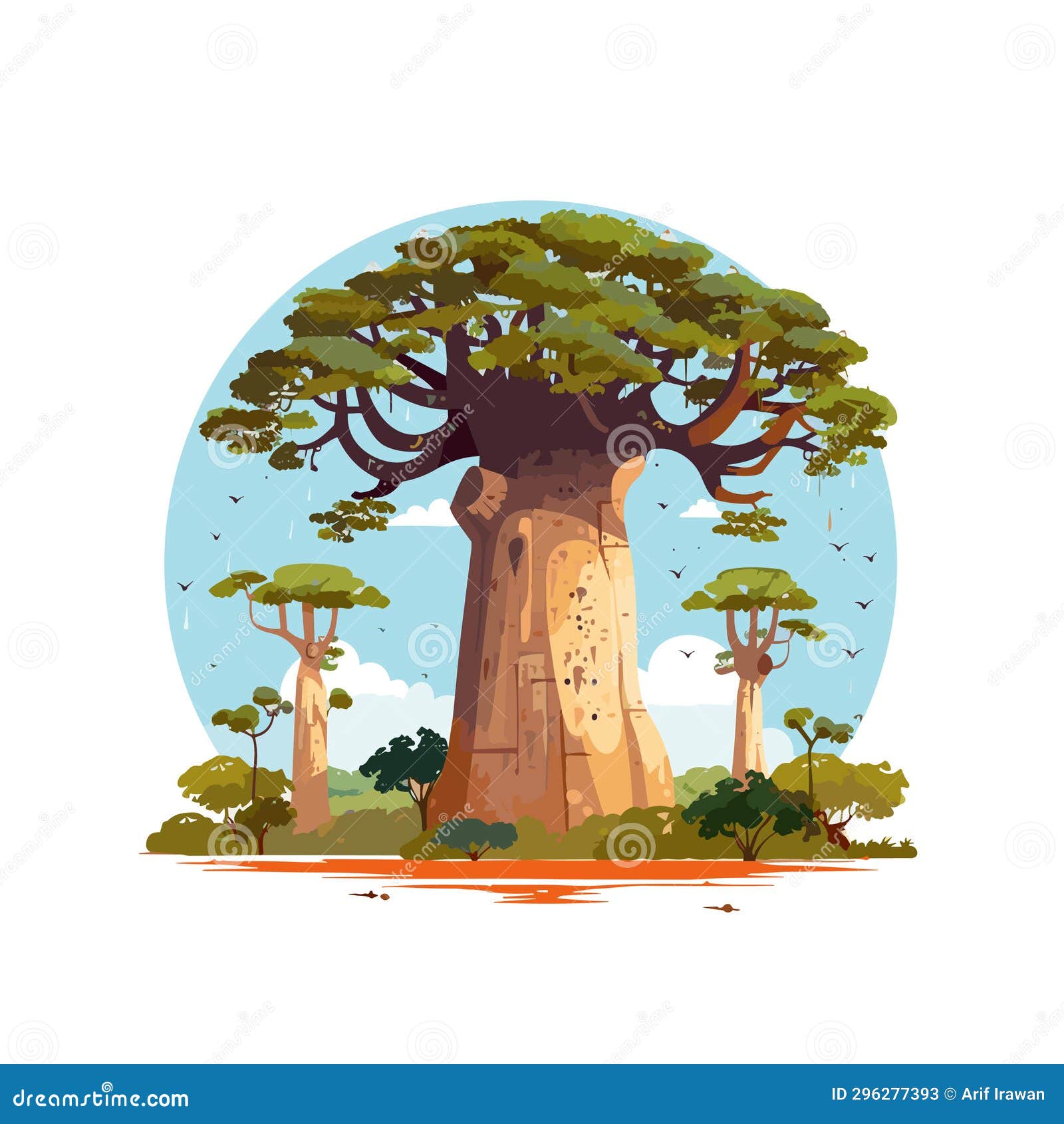 BAOBAB or BAO BAB TREE VECTOR ILLUSTRATION Stock Illustration ...