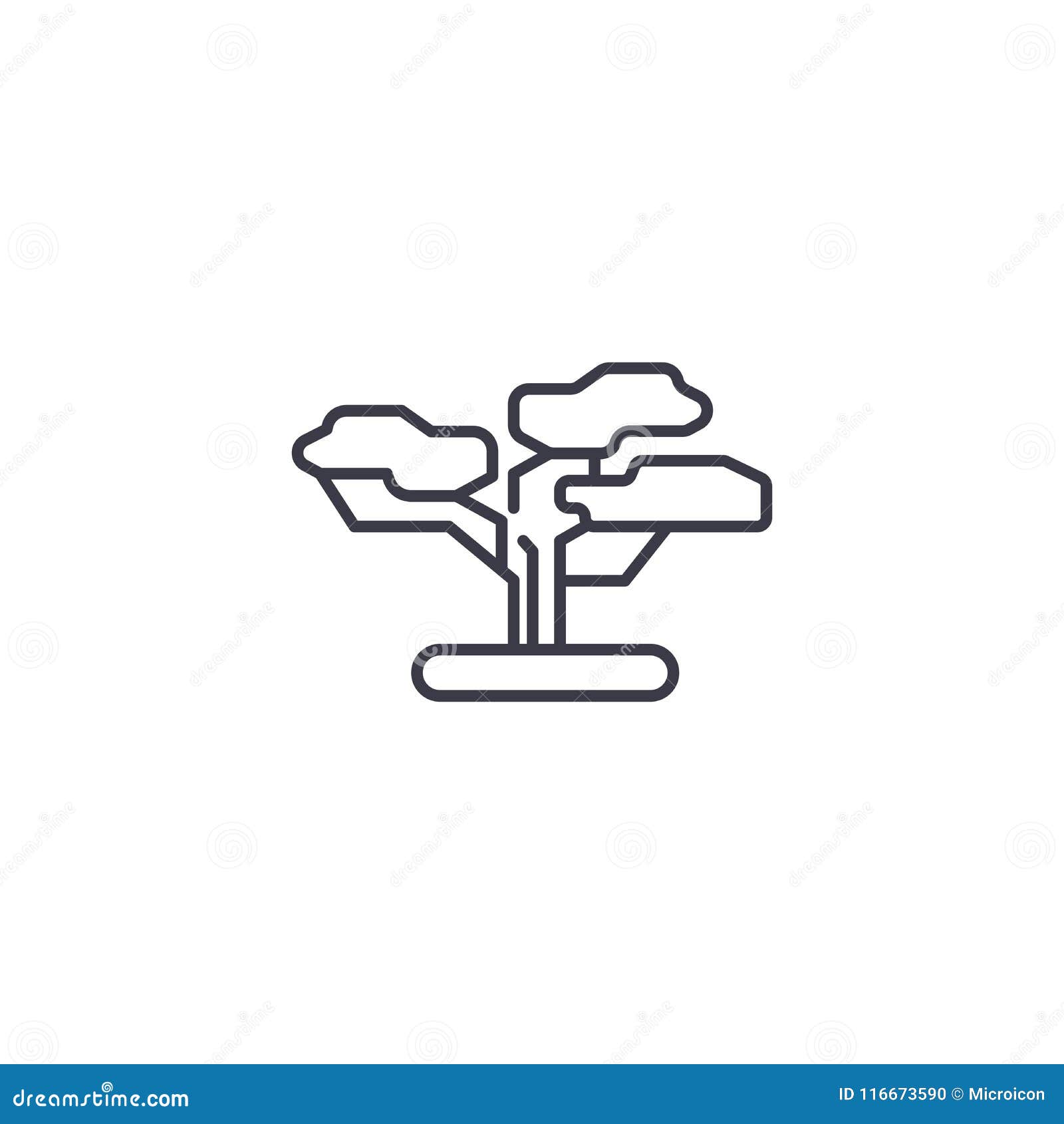 Baobab Linear Icon Concept. Baobab Line Vector Sign, Symbol ...