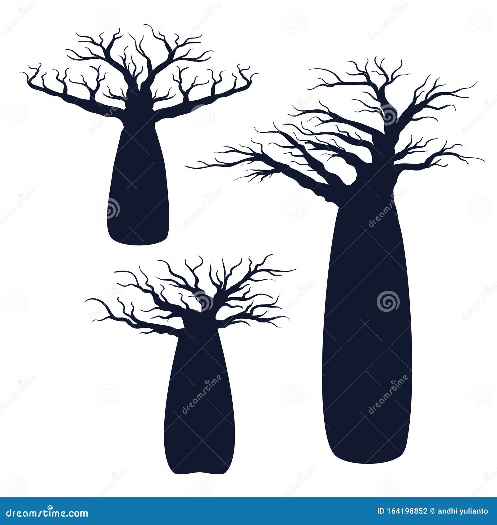 Baobab Silhouette African Typical Desert Tree Vector Logo Design Stock ...