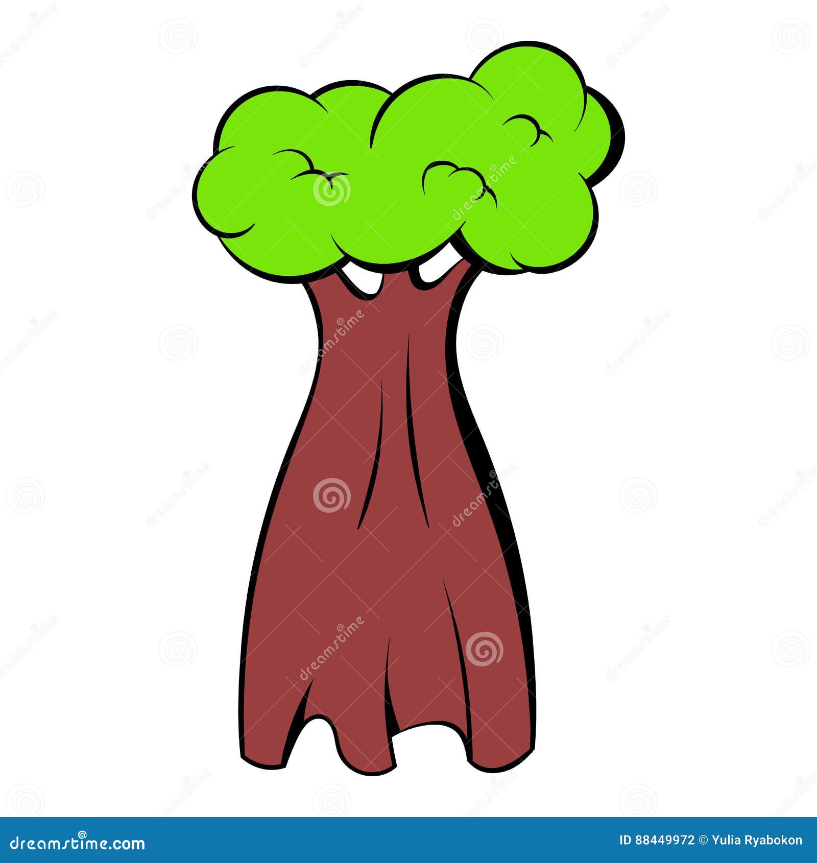 Baobab tree icon cartoon stock vector. Illustration of boab - 88449972