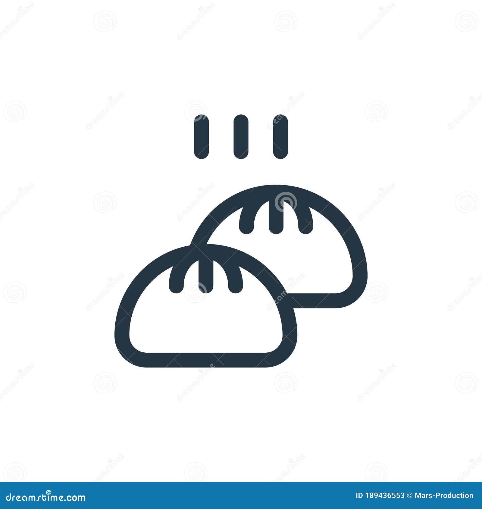 Baozi Vector Icon Isolated on White Background. Outline, Thin Line ...