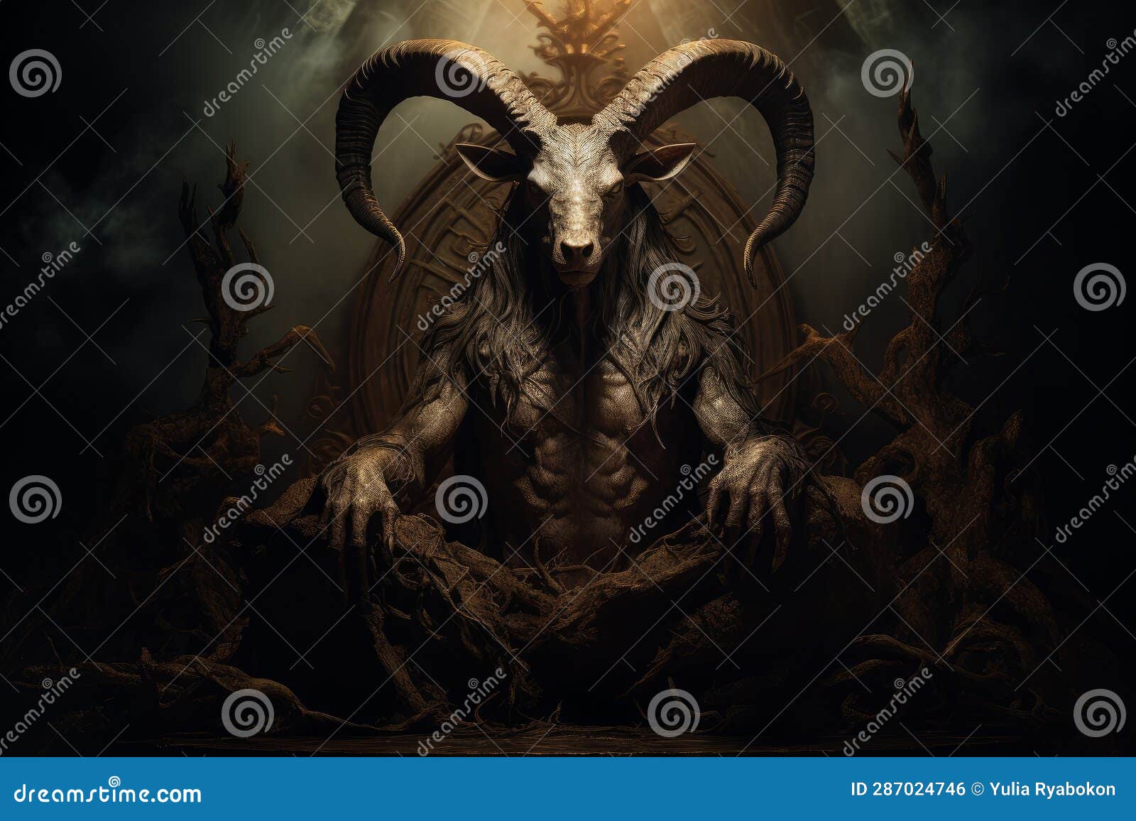 Baphomet Chair. Generate Ai Stock Illustration - Illustration of ...