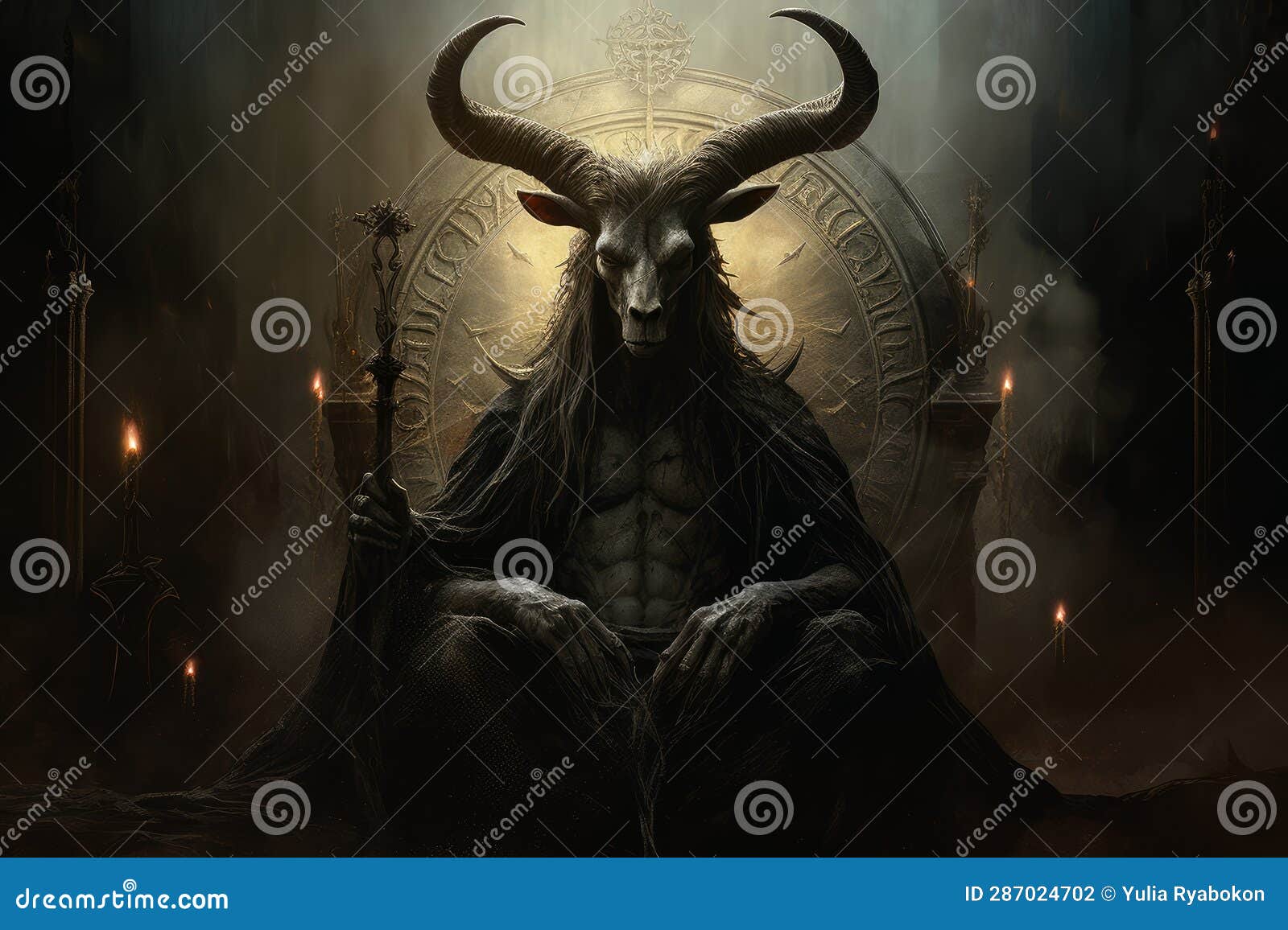 Baphomet Devil. Generate Ai Stock Illustration - Illustration of aries ...