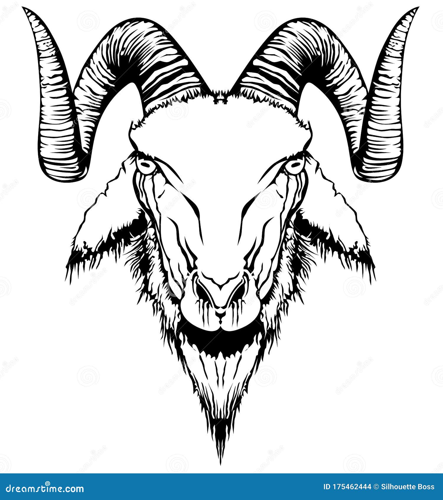 Baphomet, Goat Headed Demon With A Red Pentagram On The Forehead - Head ...