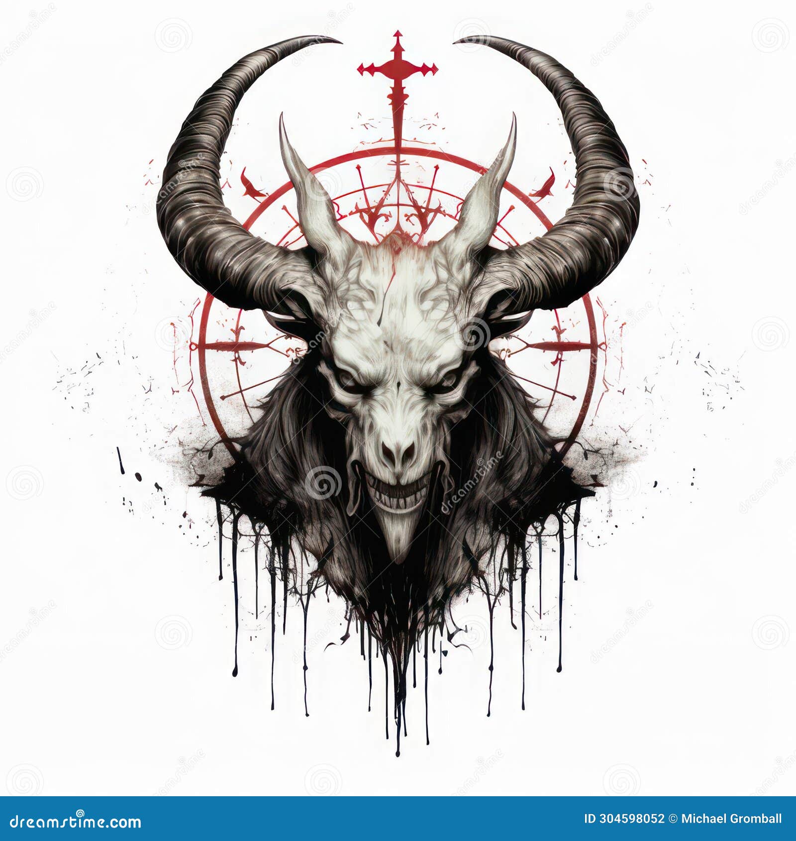 Baphomet Isolated on White Created with Generative AI. Devil with Big ...