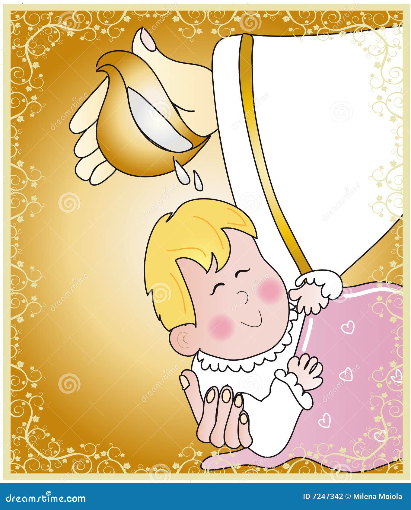 Sacrament Of Baptism Symbol Drawing, Vector Illustration ...