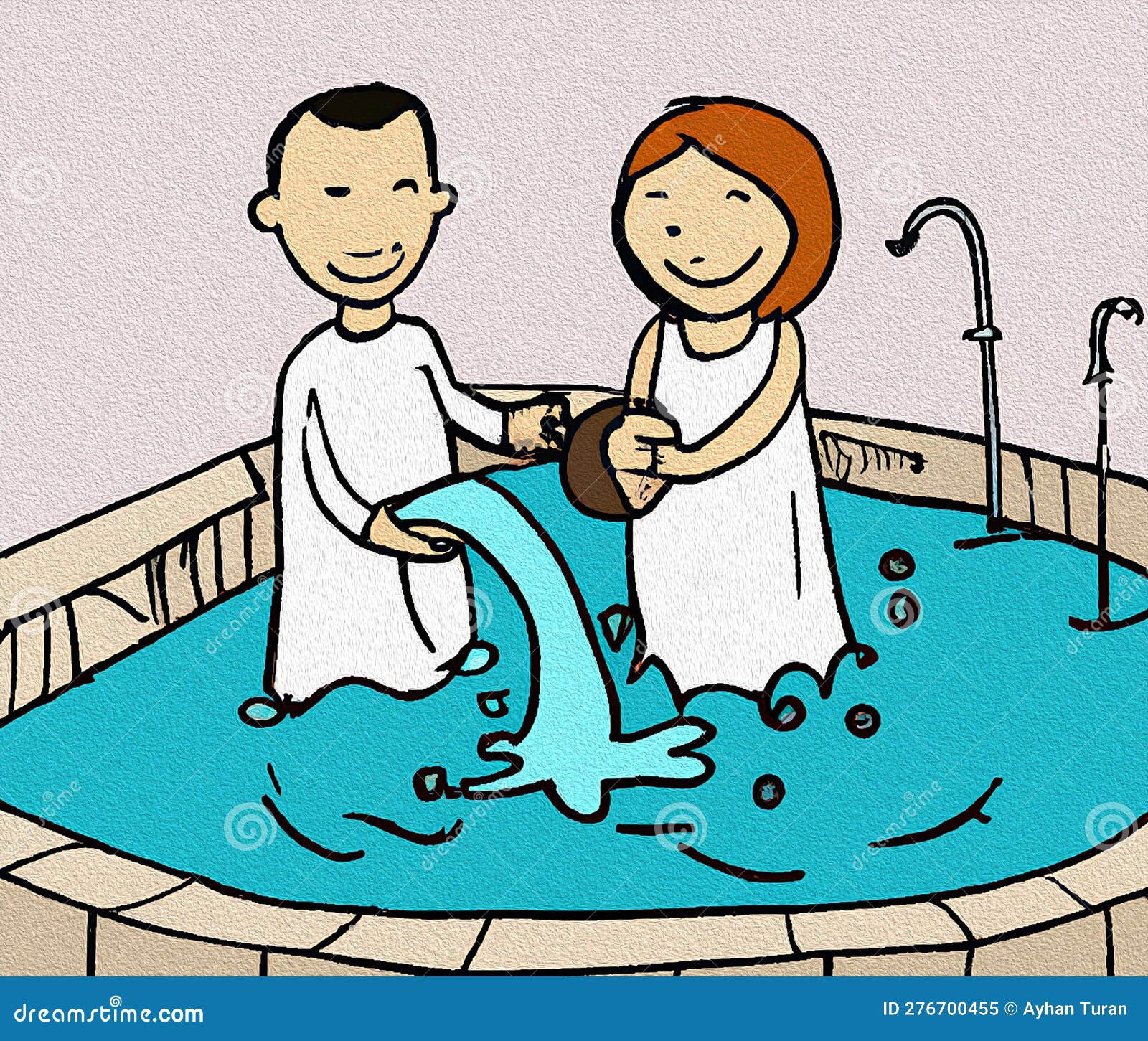 Baptism Cartoon Drawing Concept . Stock Illustration - Illustration of ...