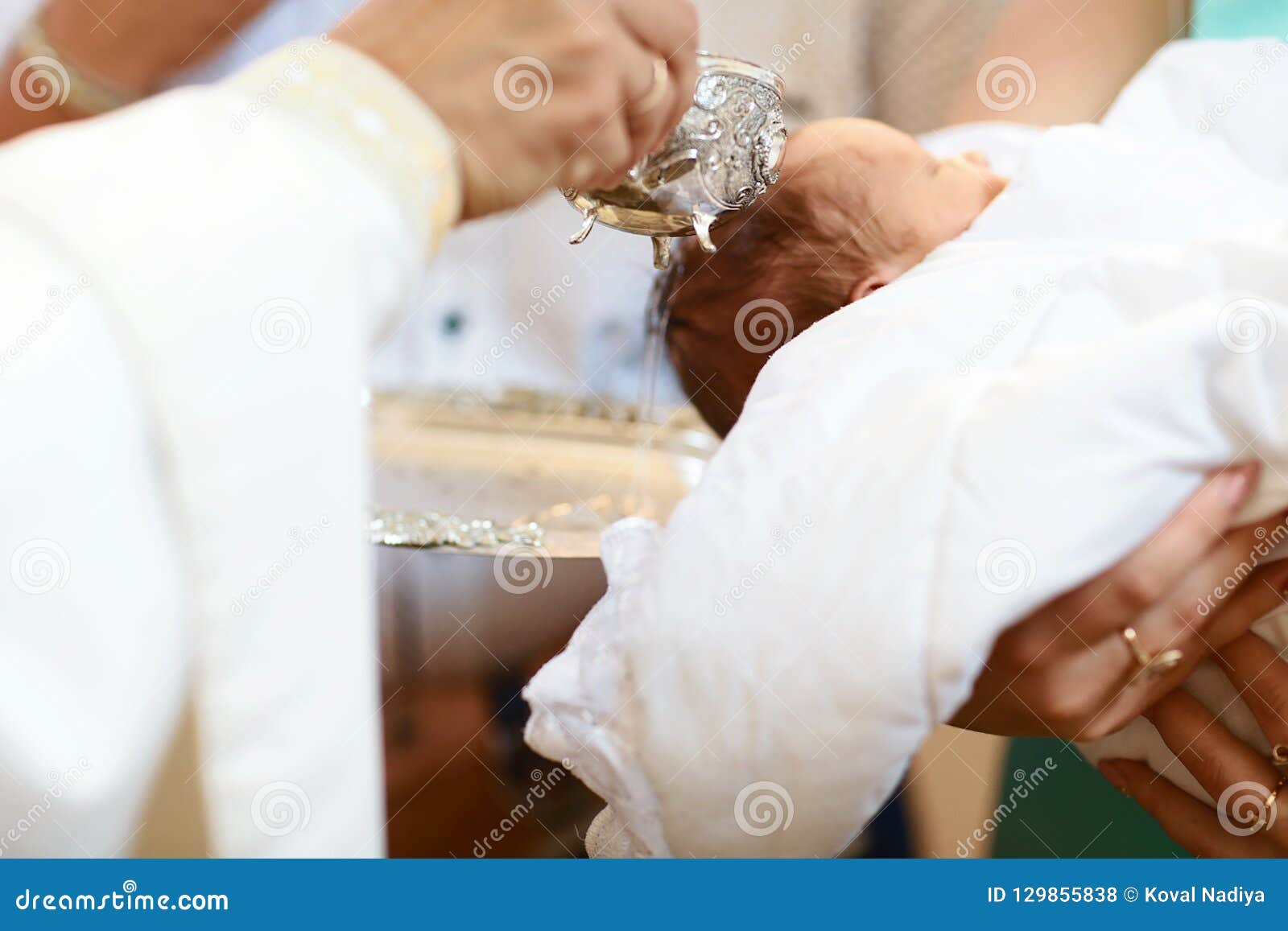 Baptism Ceremony in Church. Selective Focus Stock Photo - Image of ...