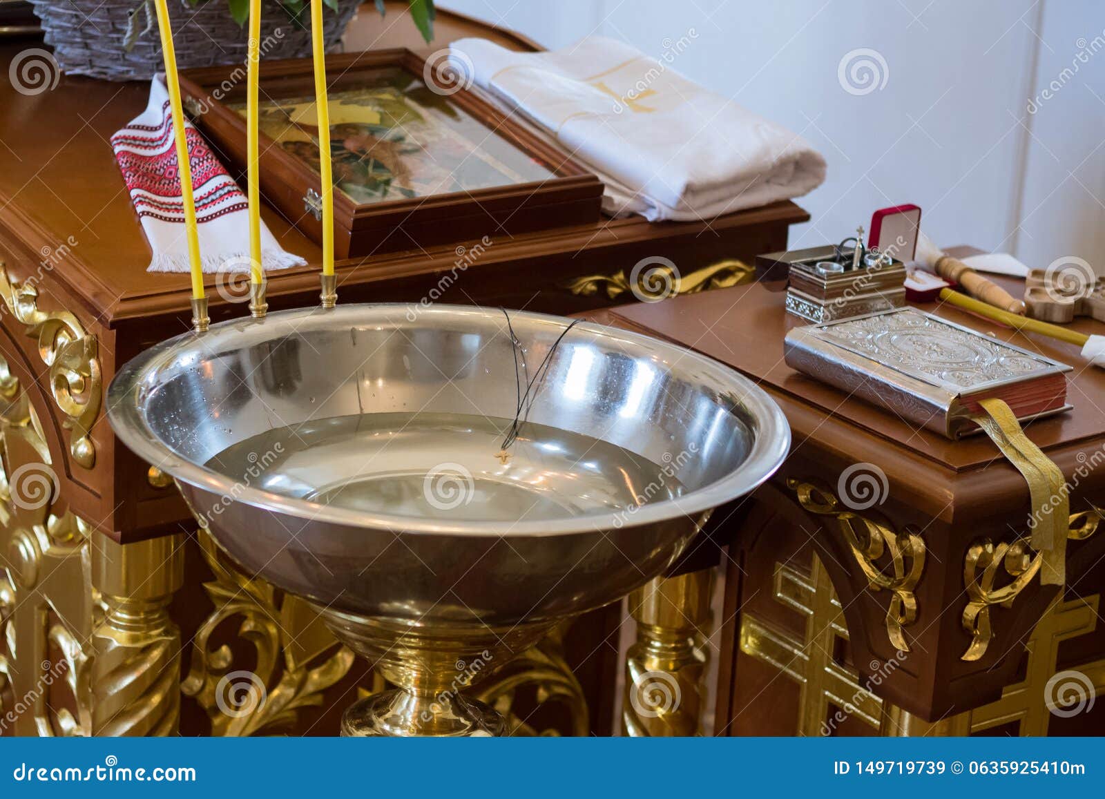 Baptism of a Child in the Orthodox Church Stock Image - Image of ...