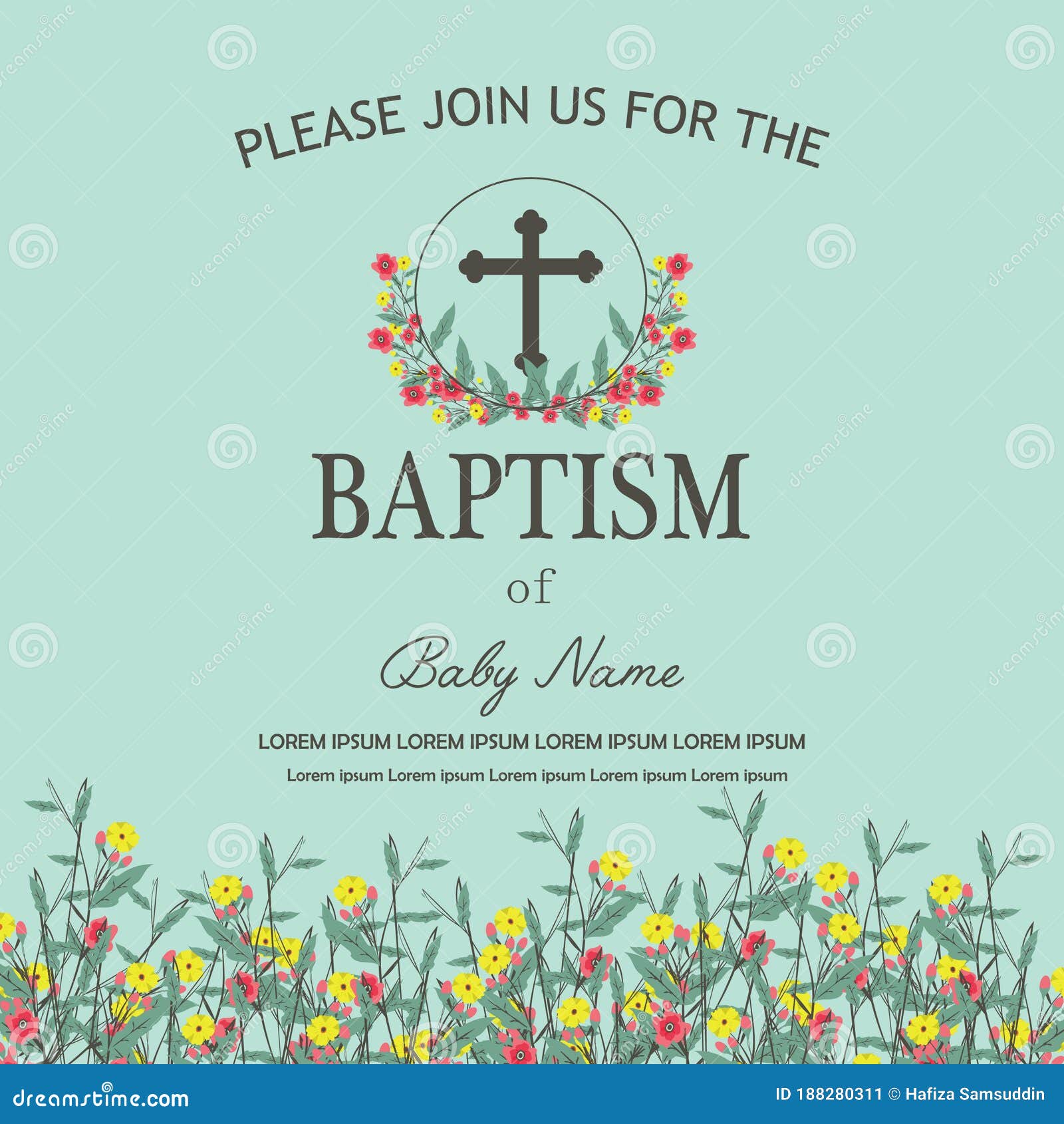Baptism Flyer. Vector Illustration Decorative Design Stock Vector ...