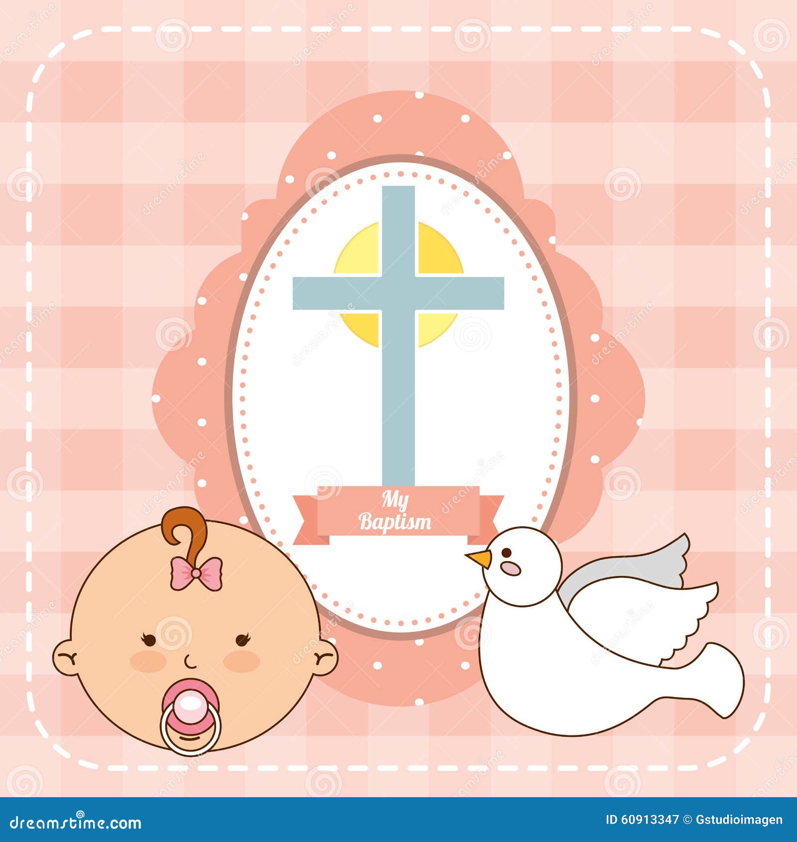 Baptism invitation design stock vector. Illustration of christian ...