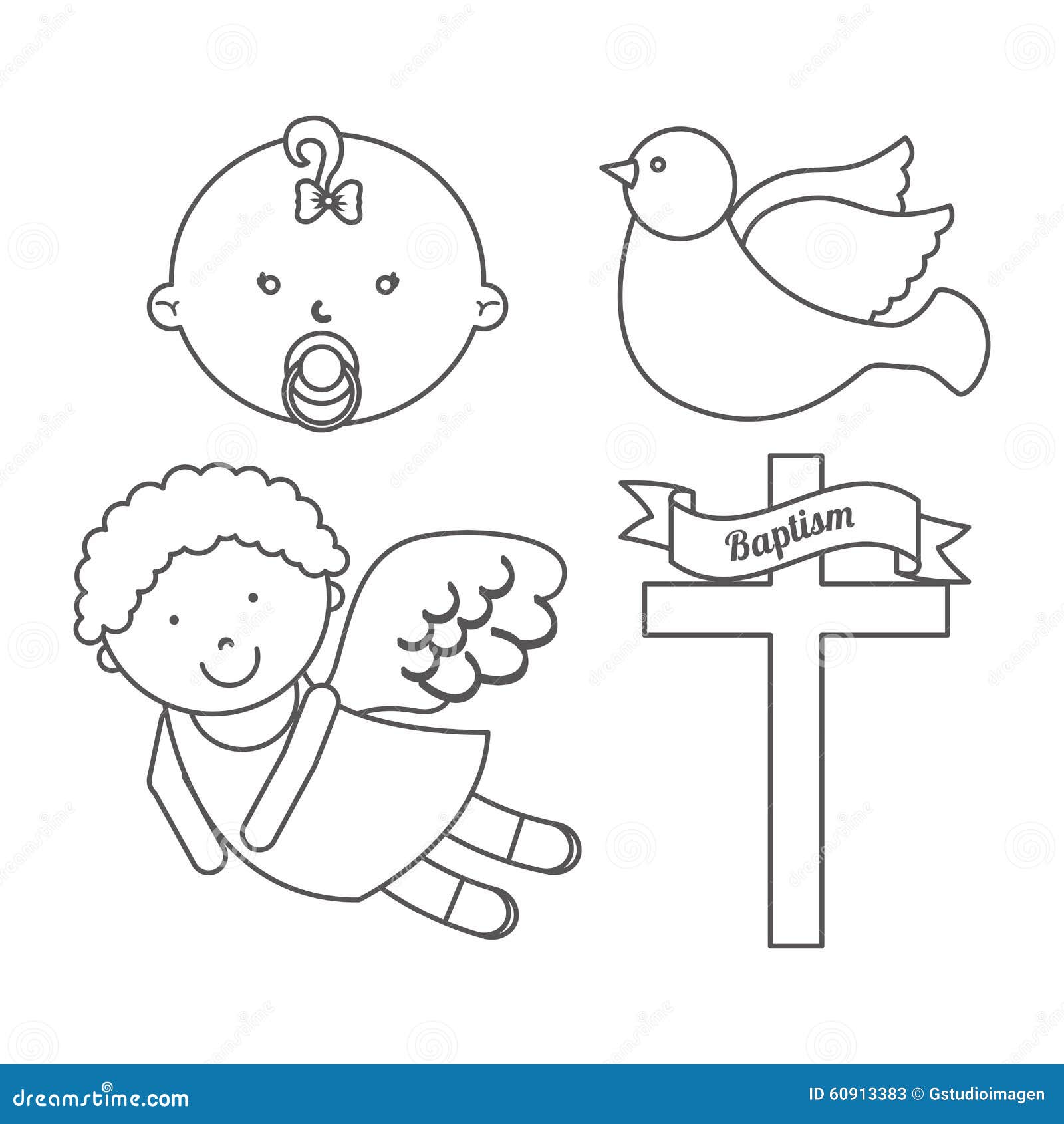 Baptism invitation design stock vector. Illustration of event - 60913383