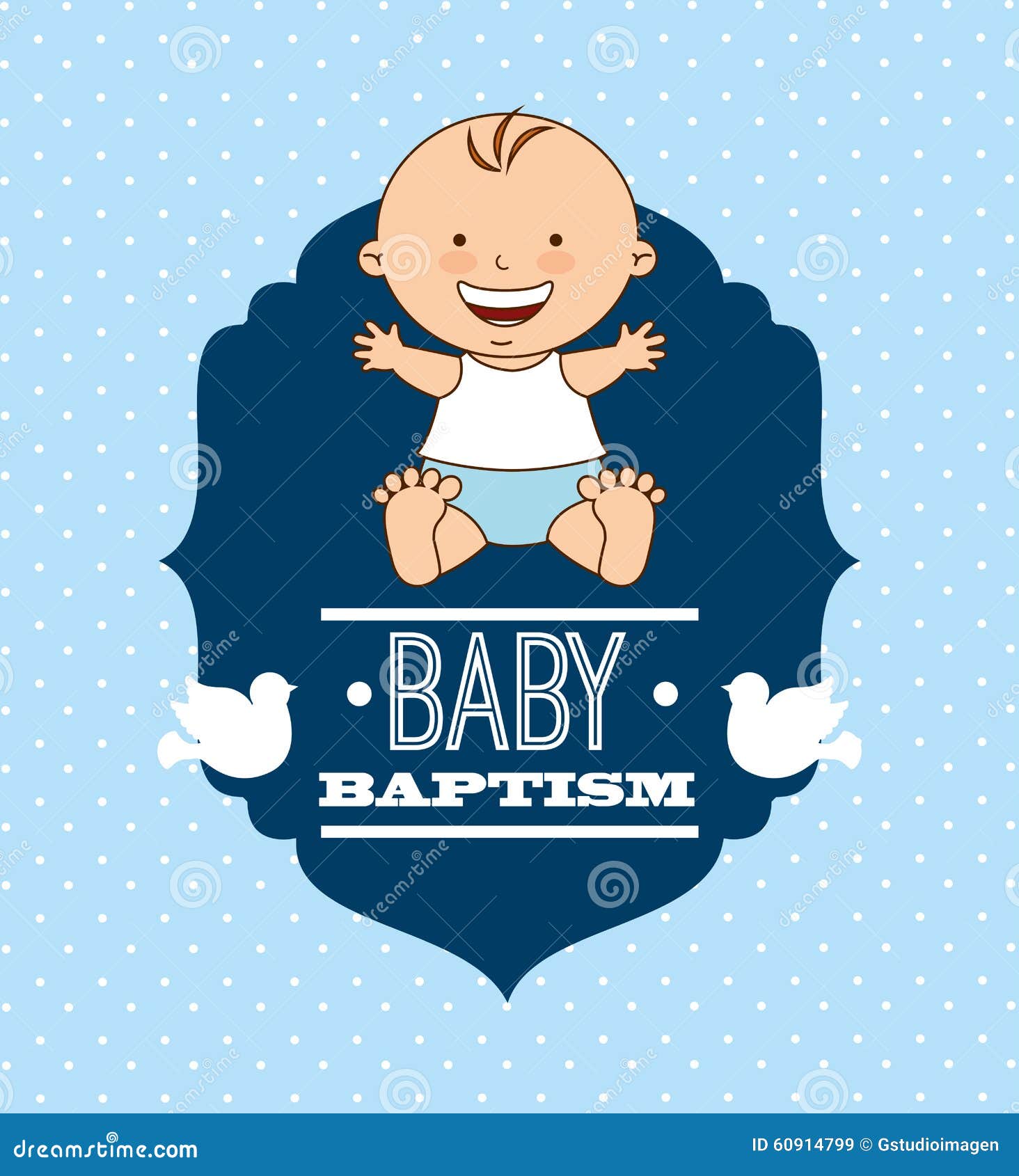 Baptism invitation design stock vector. Illustration of birds - 60914799