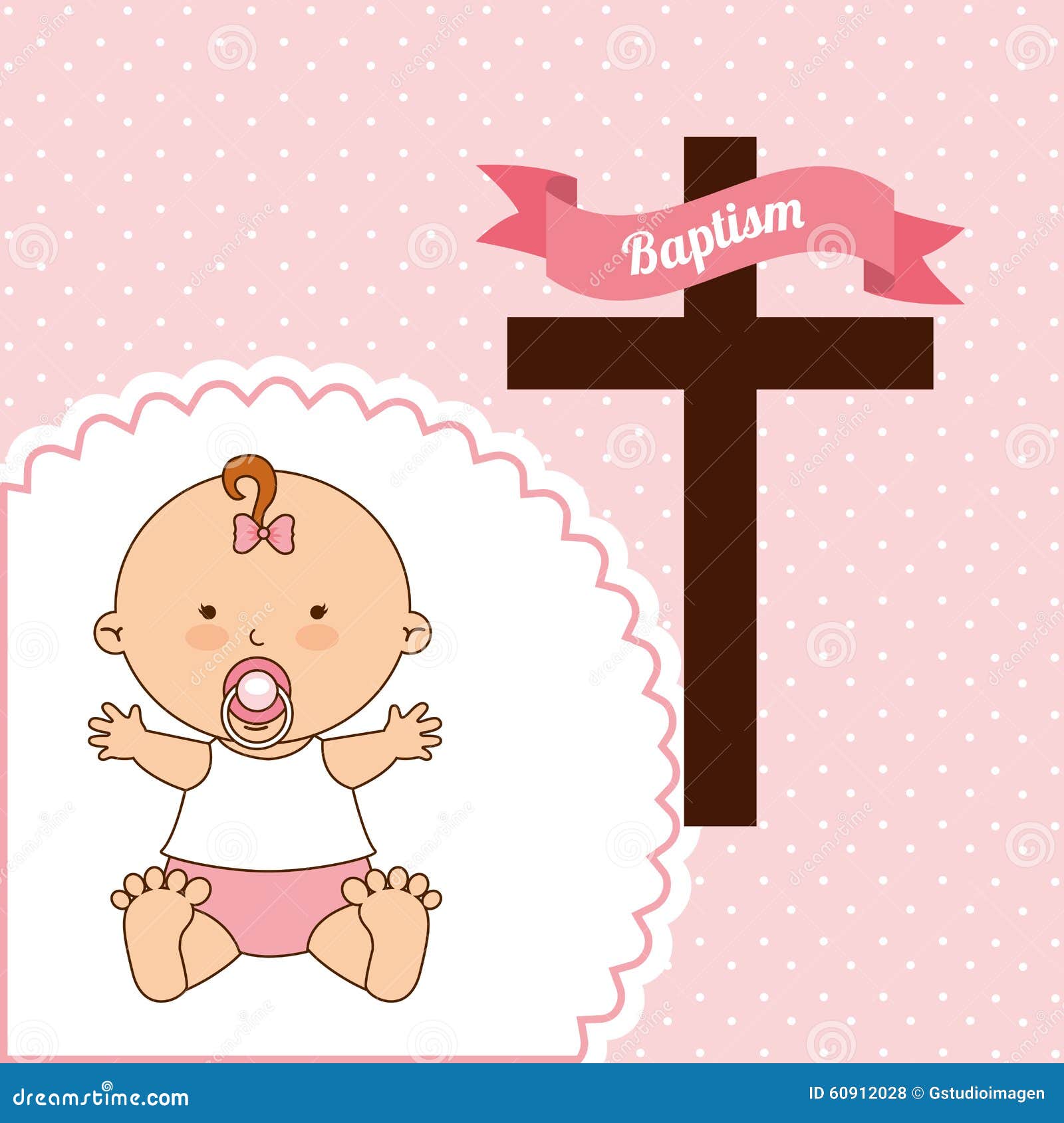 Baptism invitation design stock vector. Illustration of christian ...
